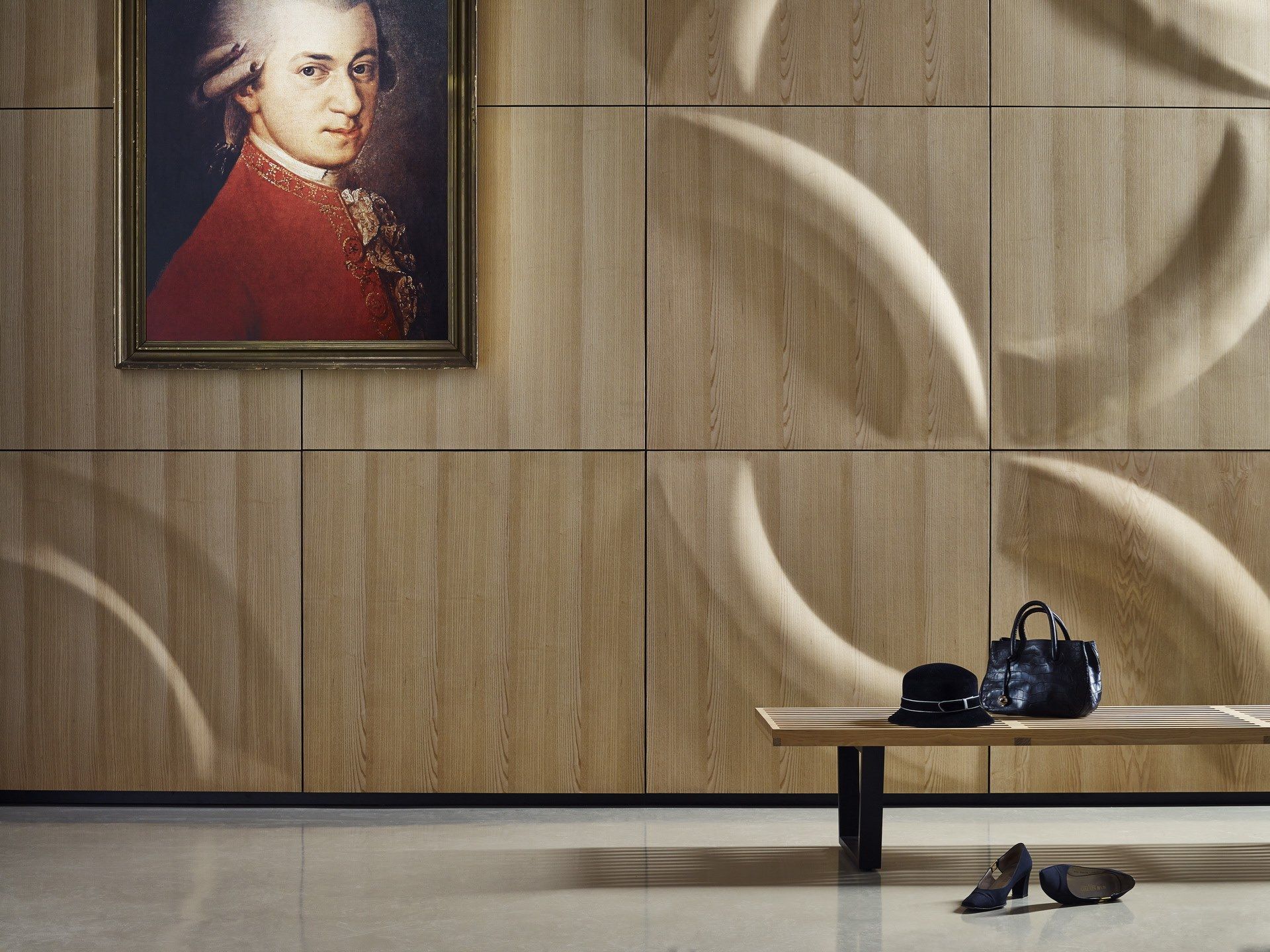 Double-curvature natural wood 3D Wall Panel / Sculpture DOVER By MOKO