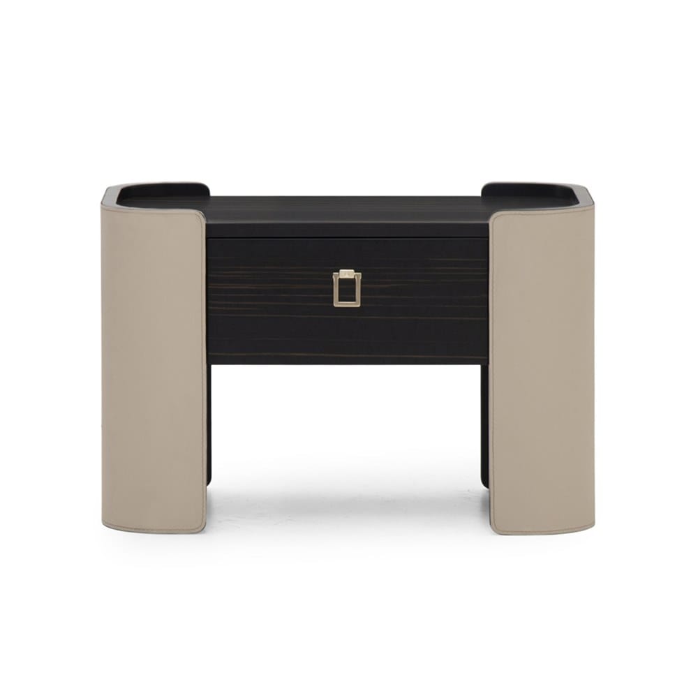DOWNTOWN Leather bedside table By Formitalia
