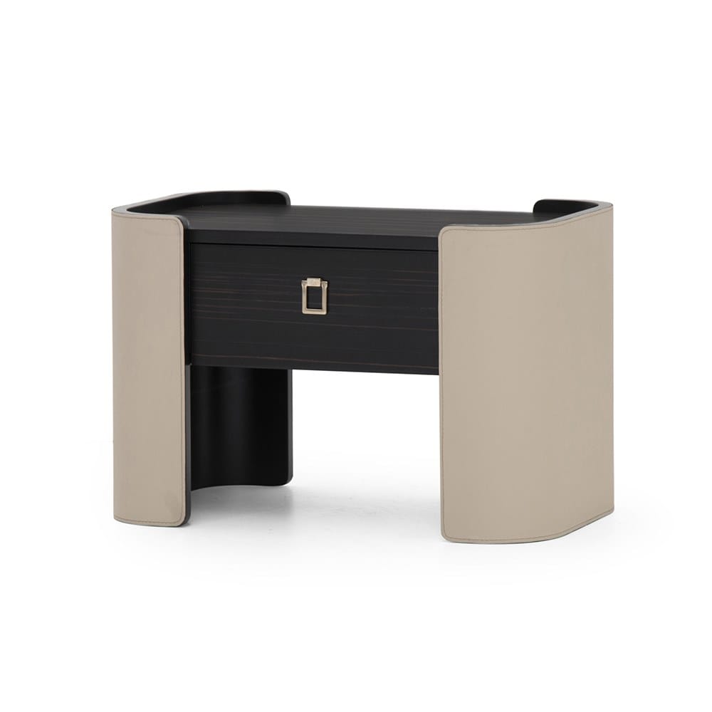 DOWNTOWN Leather bedside table By Formitalia