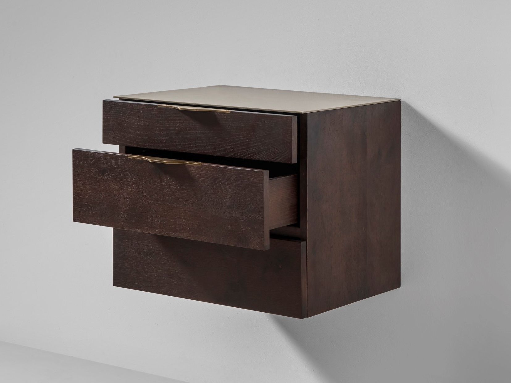 DRIFT Horizontal oak wall cabinet with drawers By District Eight
