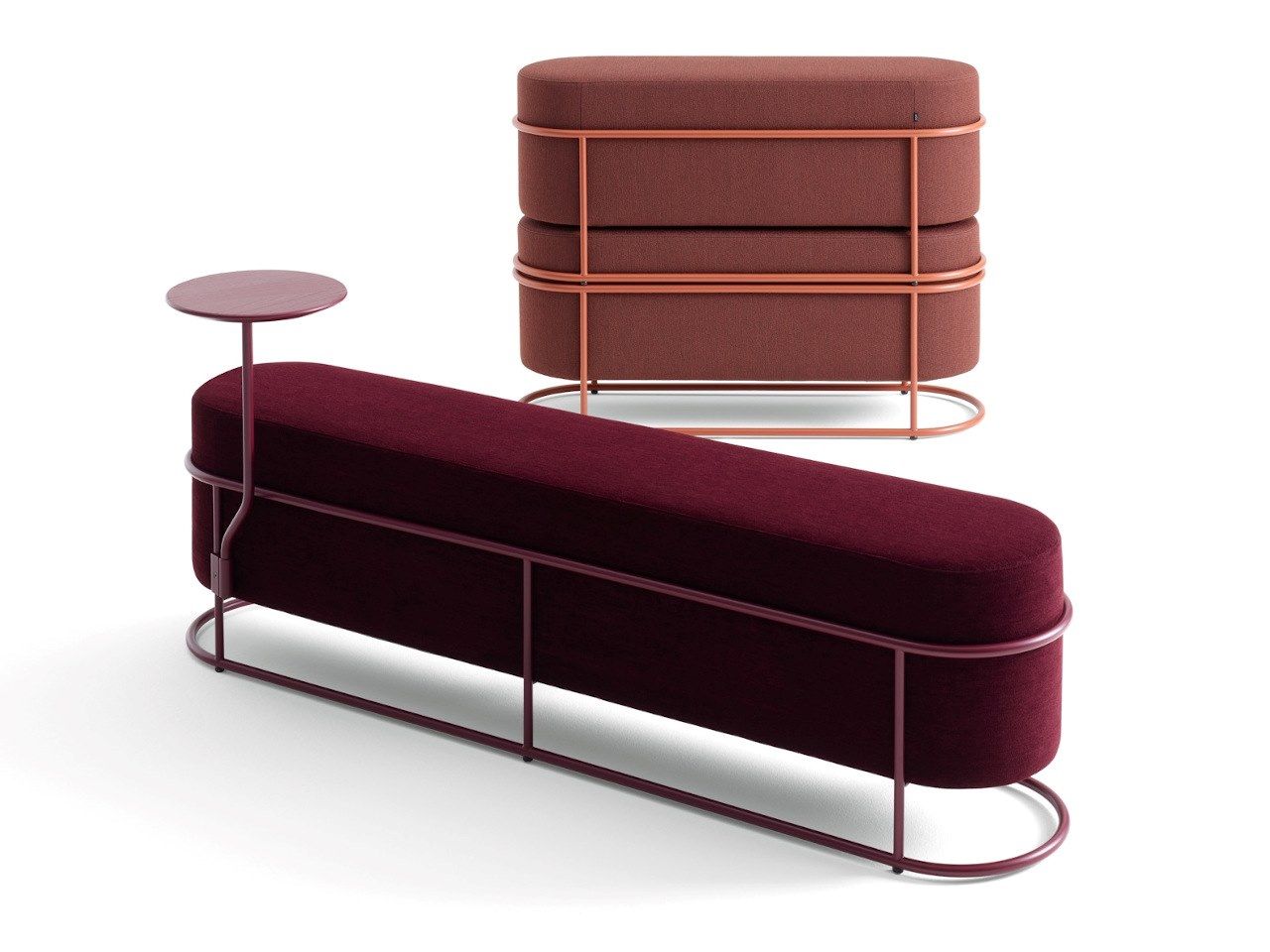 DROP Upholstered fabric bench By COR | design Pauline Deltour