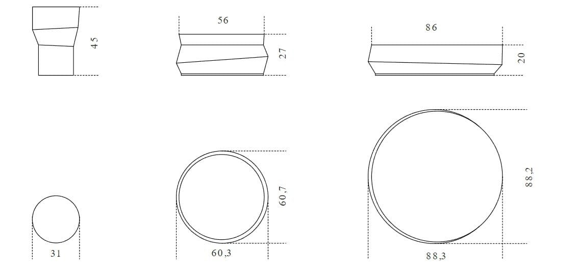 DRUMMERS coffee table By Gallotti&Radice design Massimo Castagna