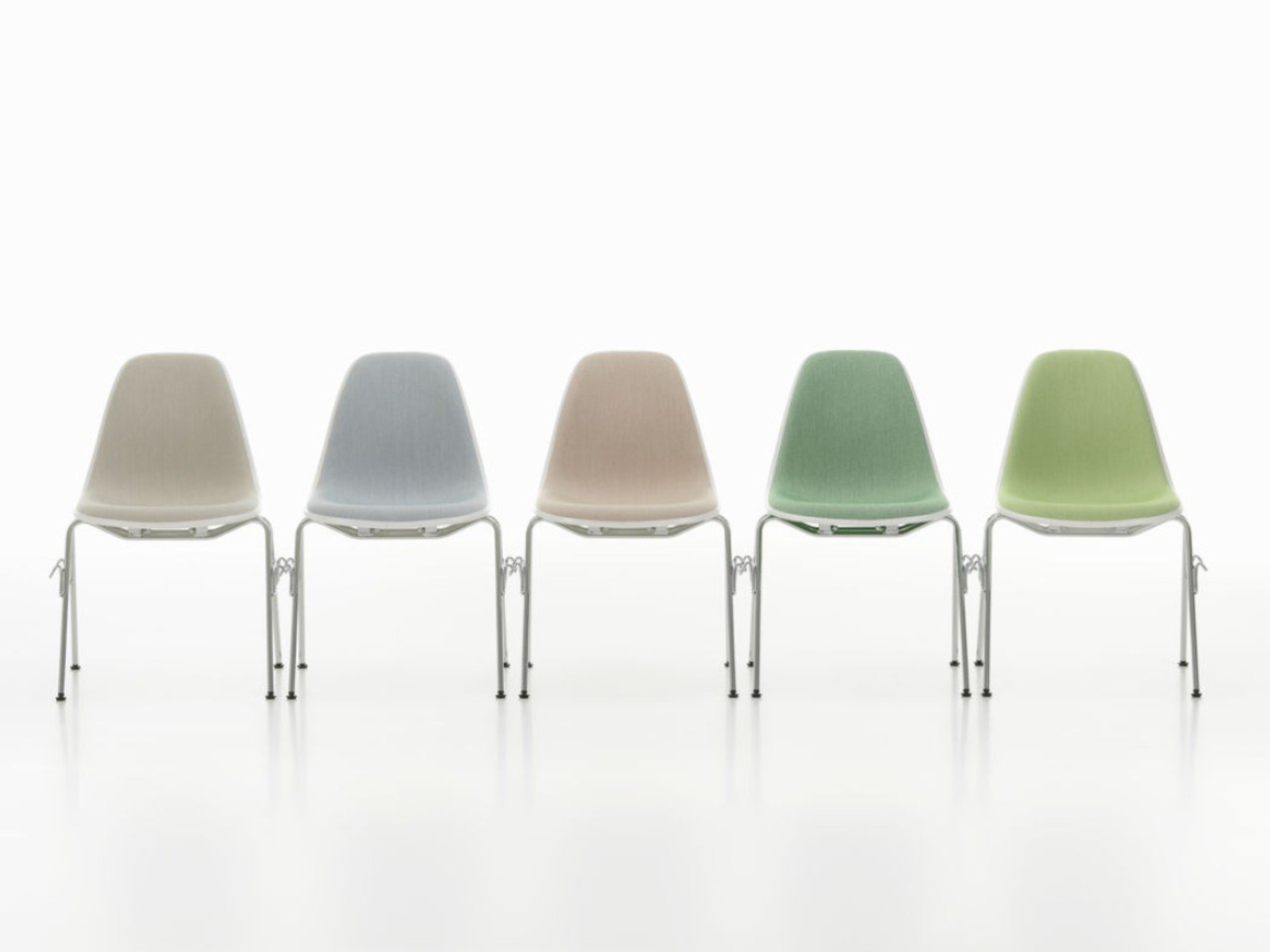 DSS Stackable fabric training chair By Vitra | design Charles & Ray Eames