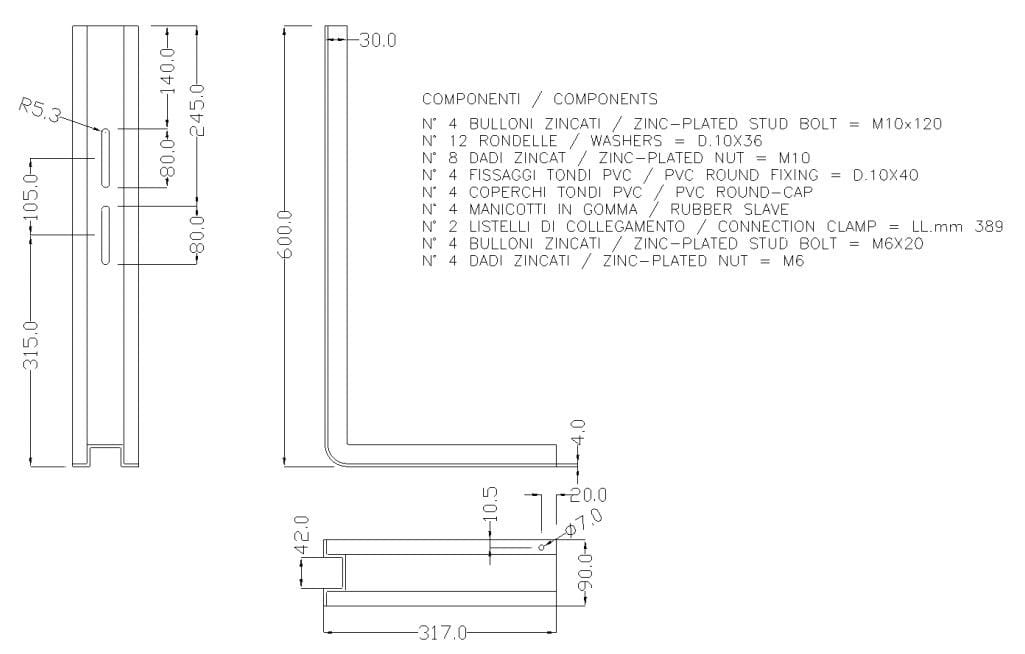 DUAL Steel Bracket for toilets By Ponte Giulio