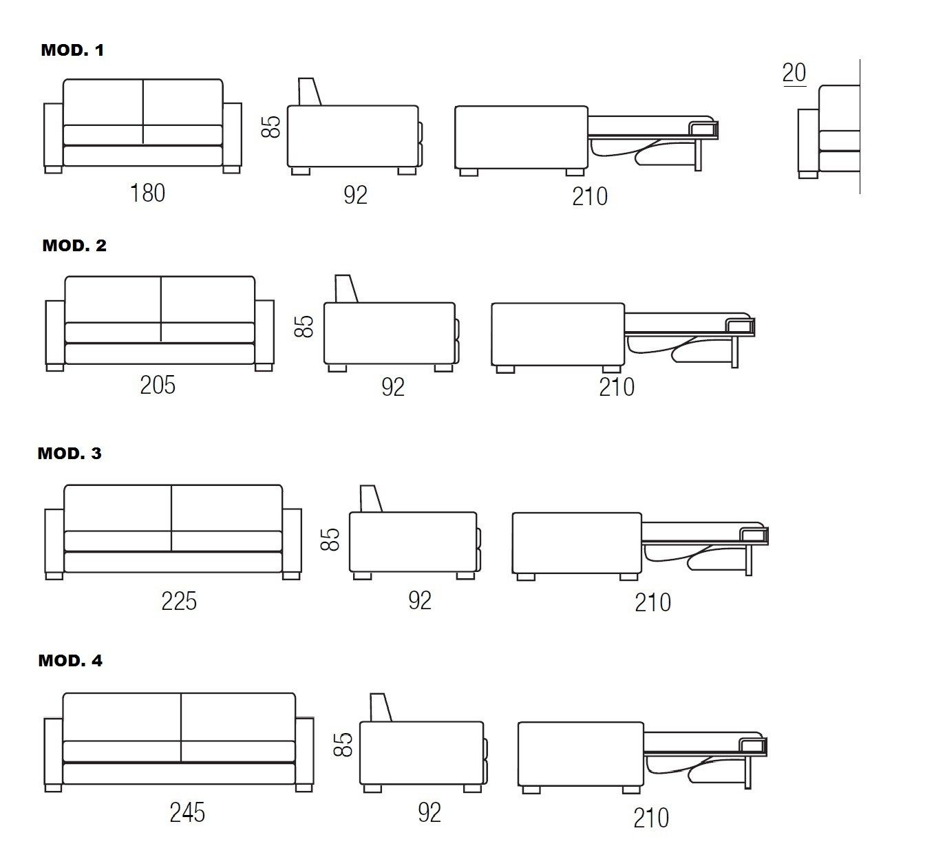 DUKE LARGE | Sofa bed Duke Collection By Milano Bedding