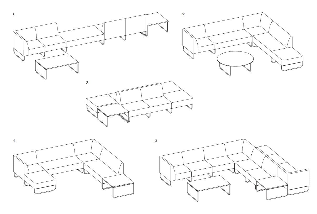 DULA Modular fabric seating system By Vergés | design Yago Sarri
