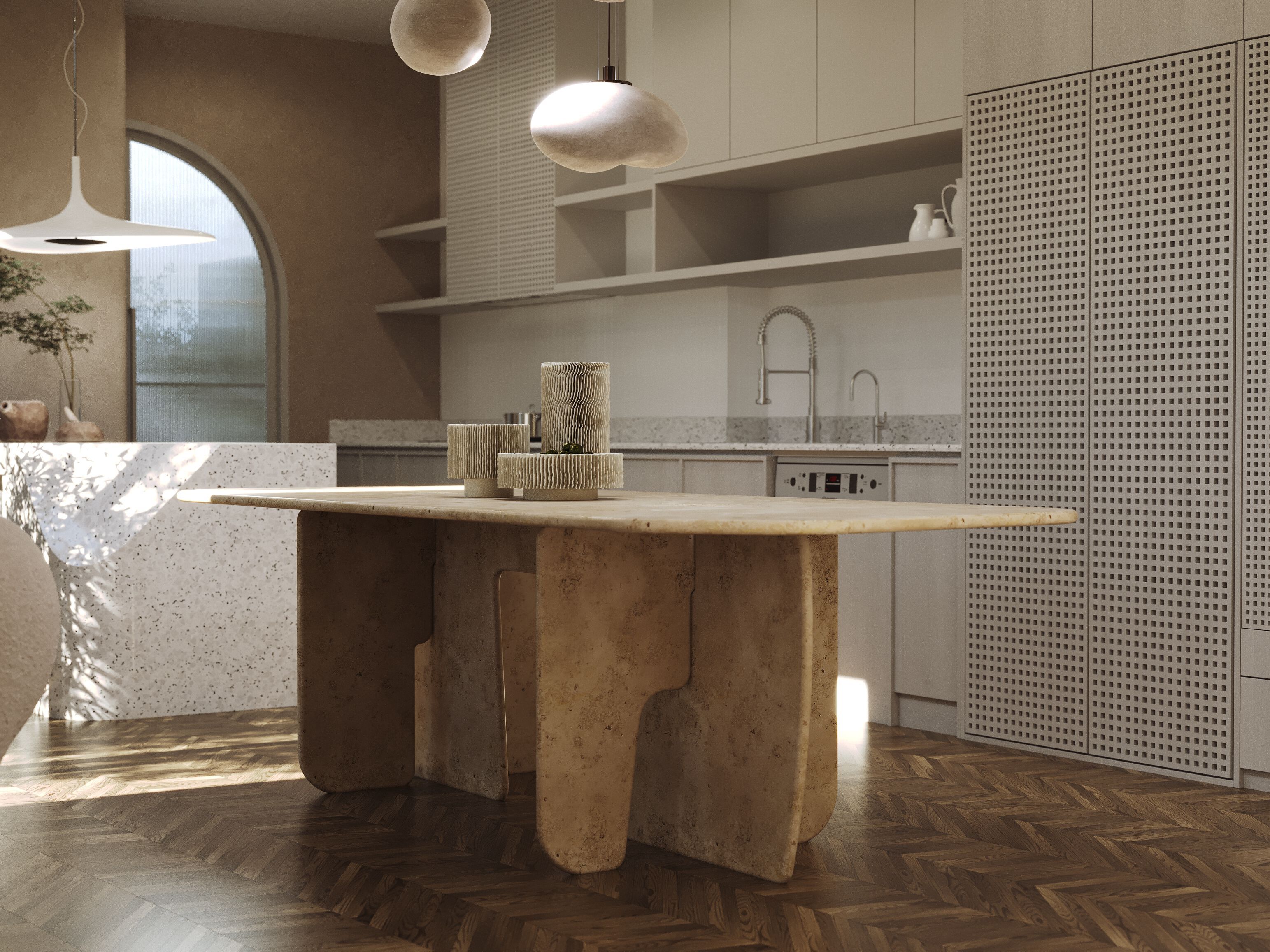 LAMÉ Rectangular natural stone table By Davani | design INC ...