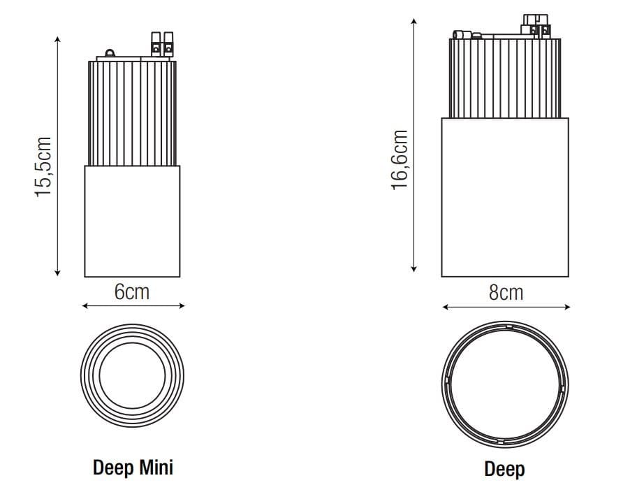 LED round recessed aluminium spotlight DEEP By PURALUCE