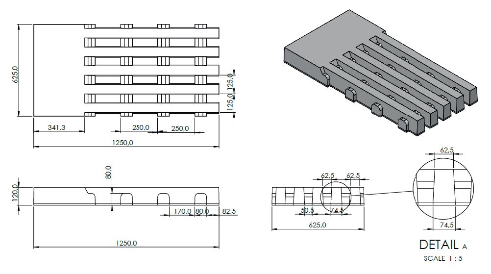 GRID STRAIGHT Dalle alvéolée By Deer Concrete
