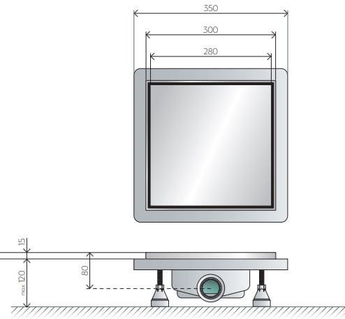 Rigole de douche en acier inoxydable DEFLOW Q By OMP