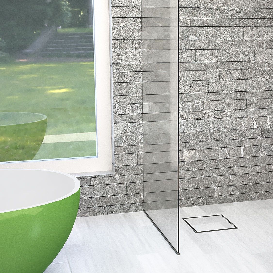 Rigole de douche en acier inoxydable DEFLOW Q By OMP