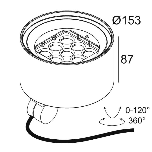 FRAX MB POLE Proiettore per esterno a LED By Delta Light
