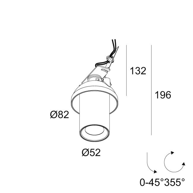 SPY 52 FOCUS TRIMLESS LED ceiling adjustable spotlight By Delta Light
