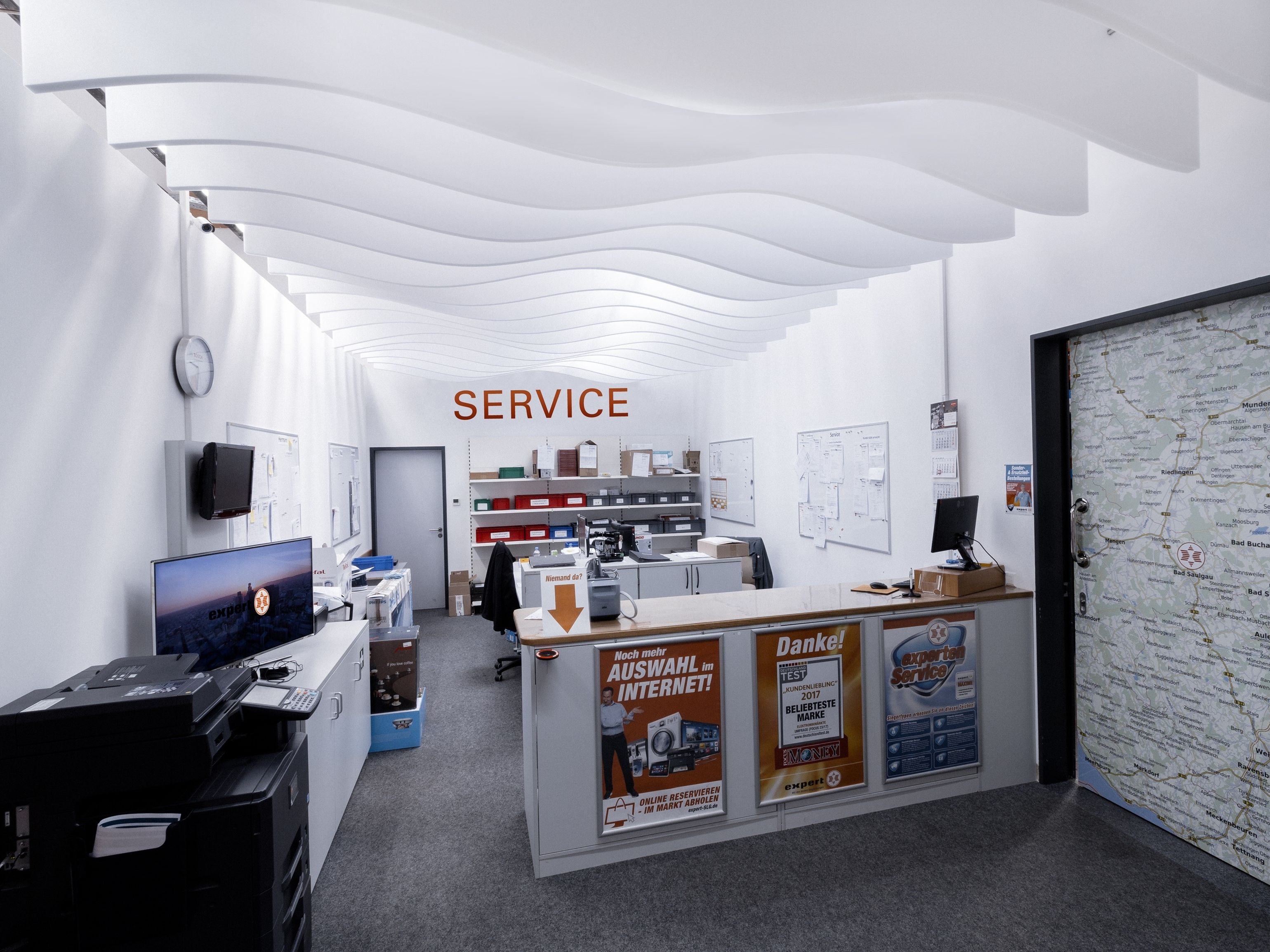 Basotect® acoustic baffles Designed acoustic baffle connected curve By ...