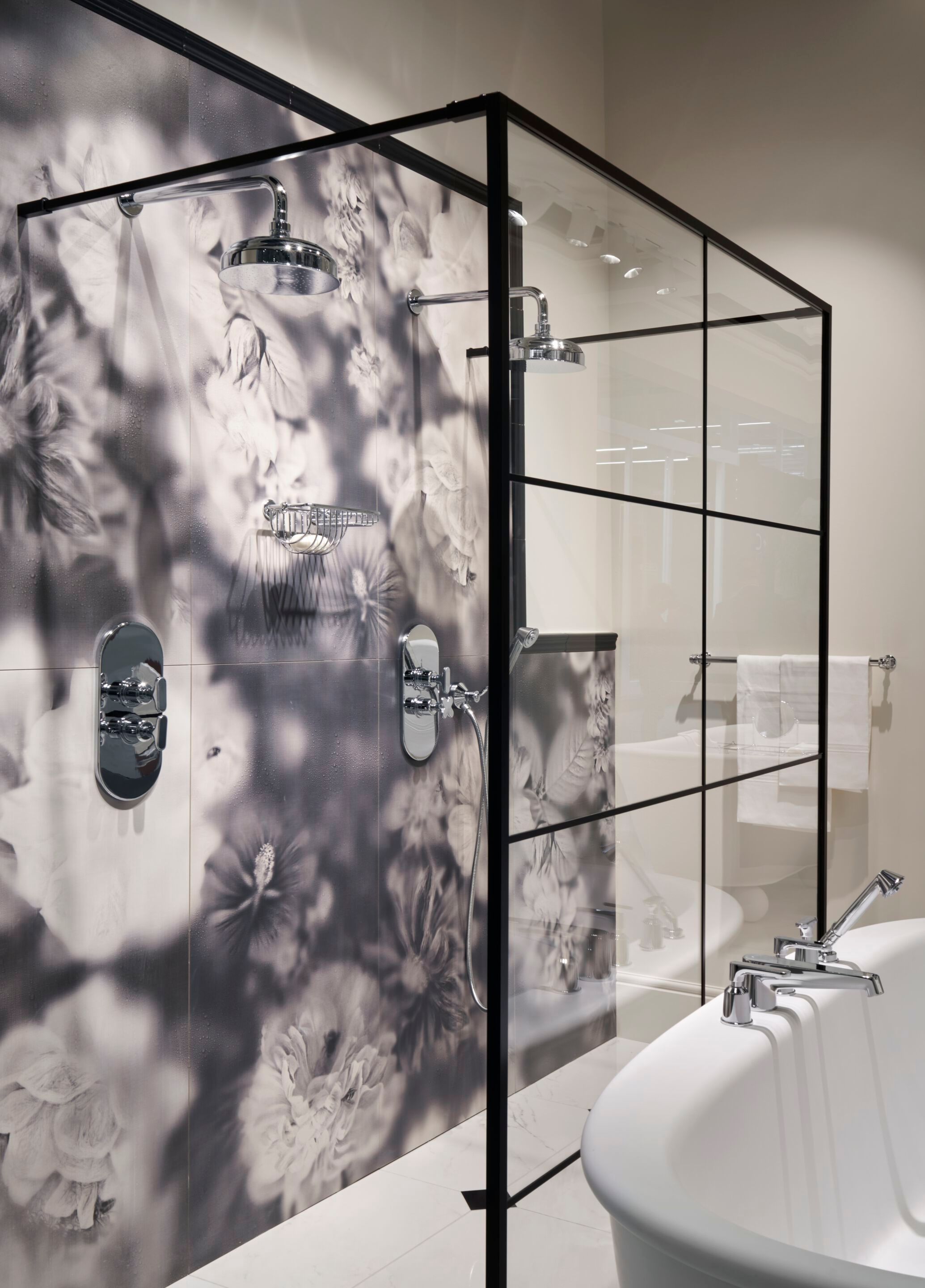 LOFT WALK-IN Corner glass Walk in shower By Devon&Devon