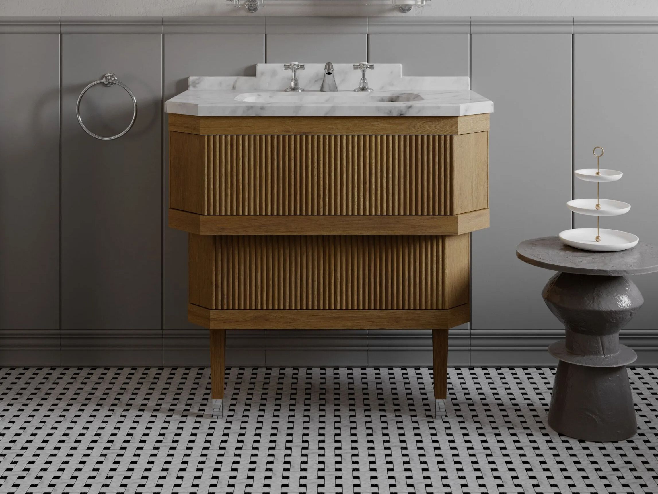 METROPOLITAN ESSENCE Floor-standing vanity unit By Devon&Devon