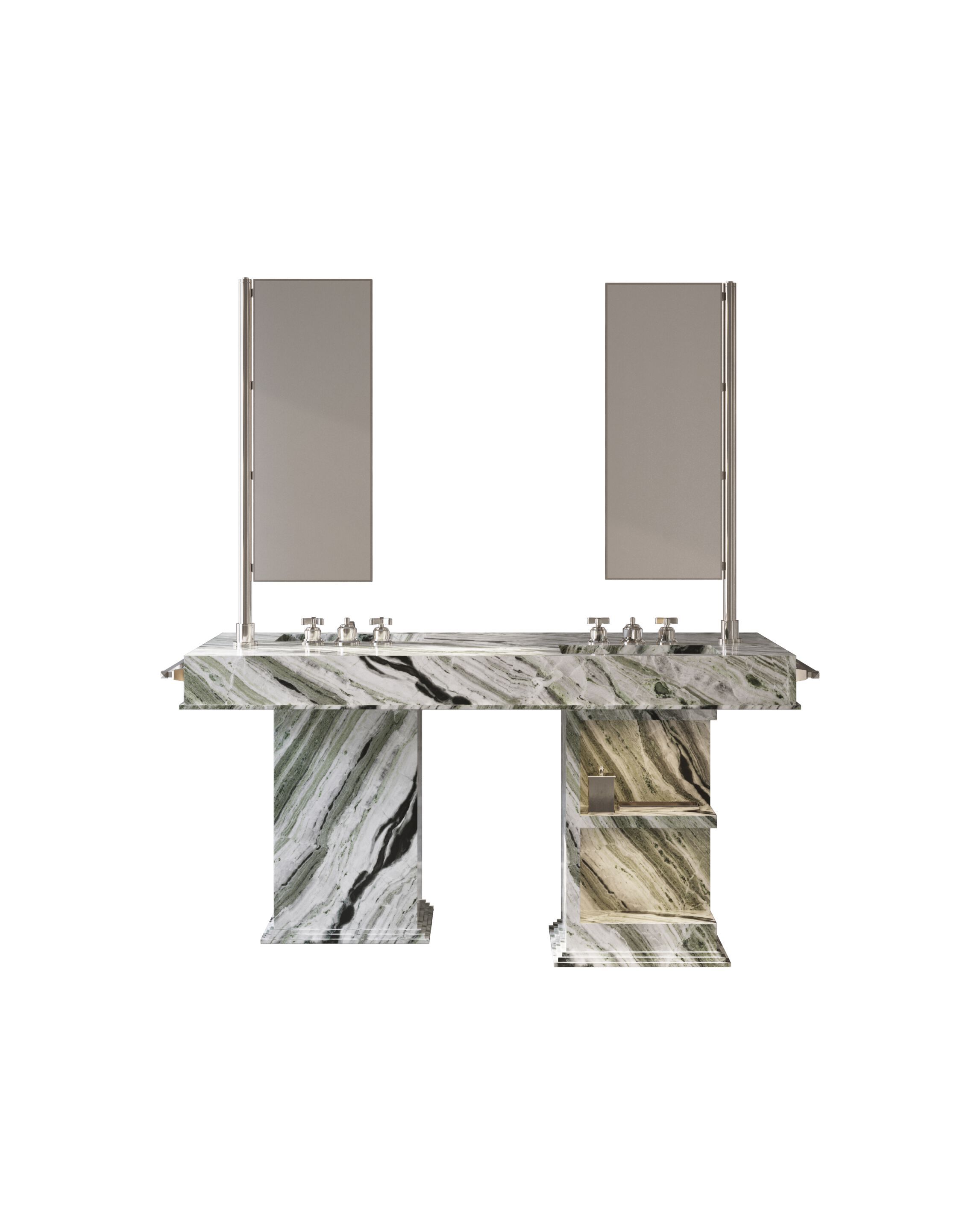 MY LOVE WATER VANITY MASTER Double vanity unit with integrated washbasin By Devon&Devon