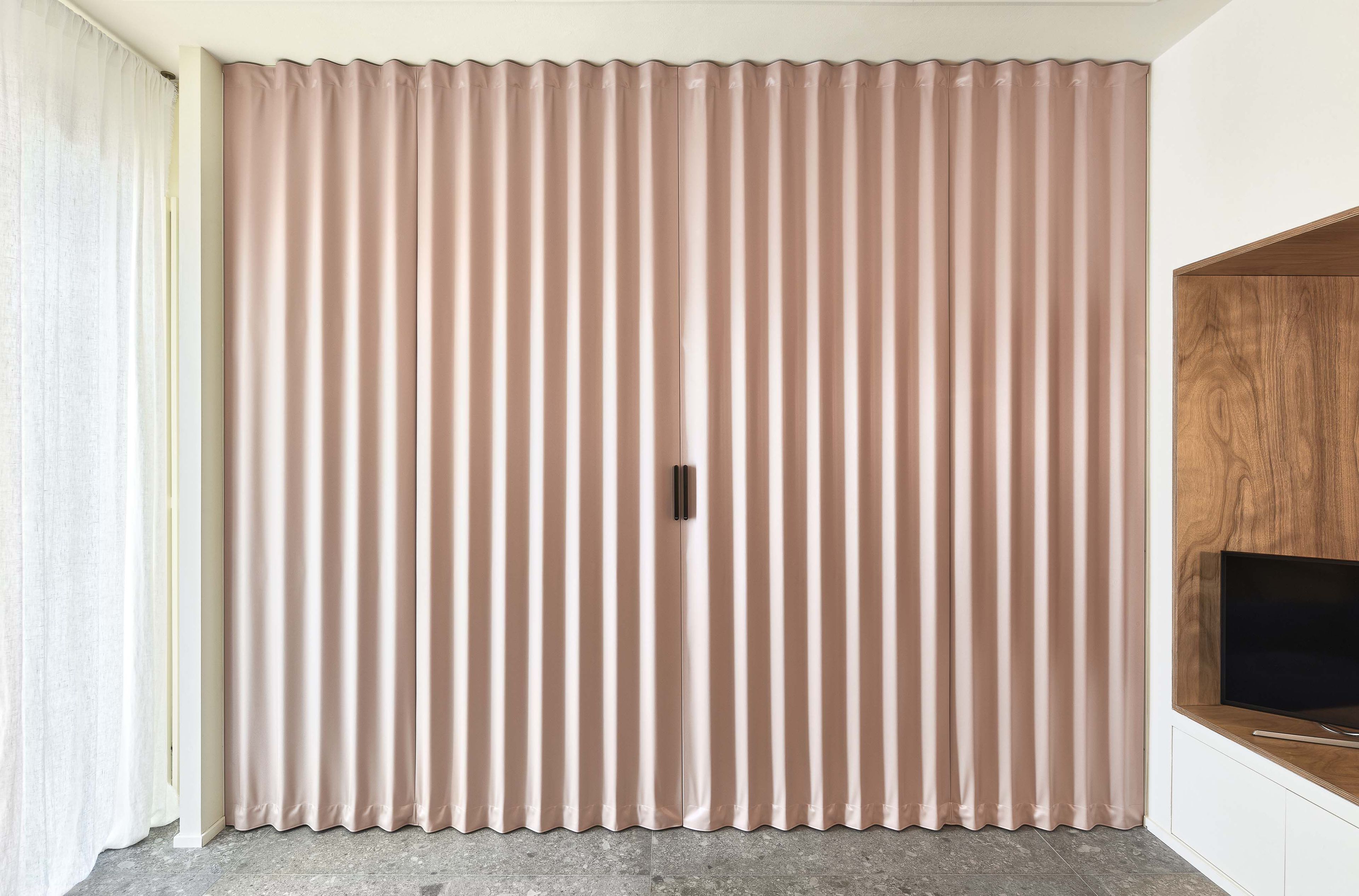 Folding door with leatherette cladding Textile door By Dooor