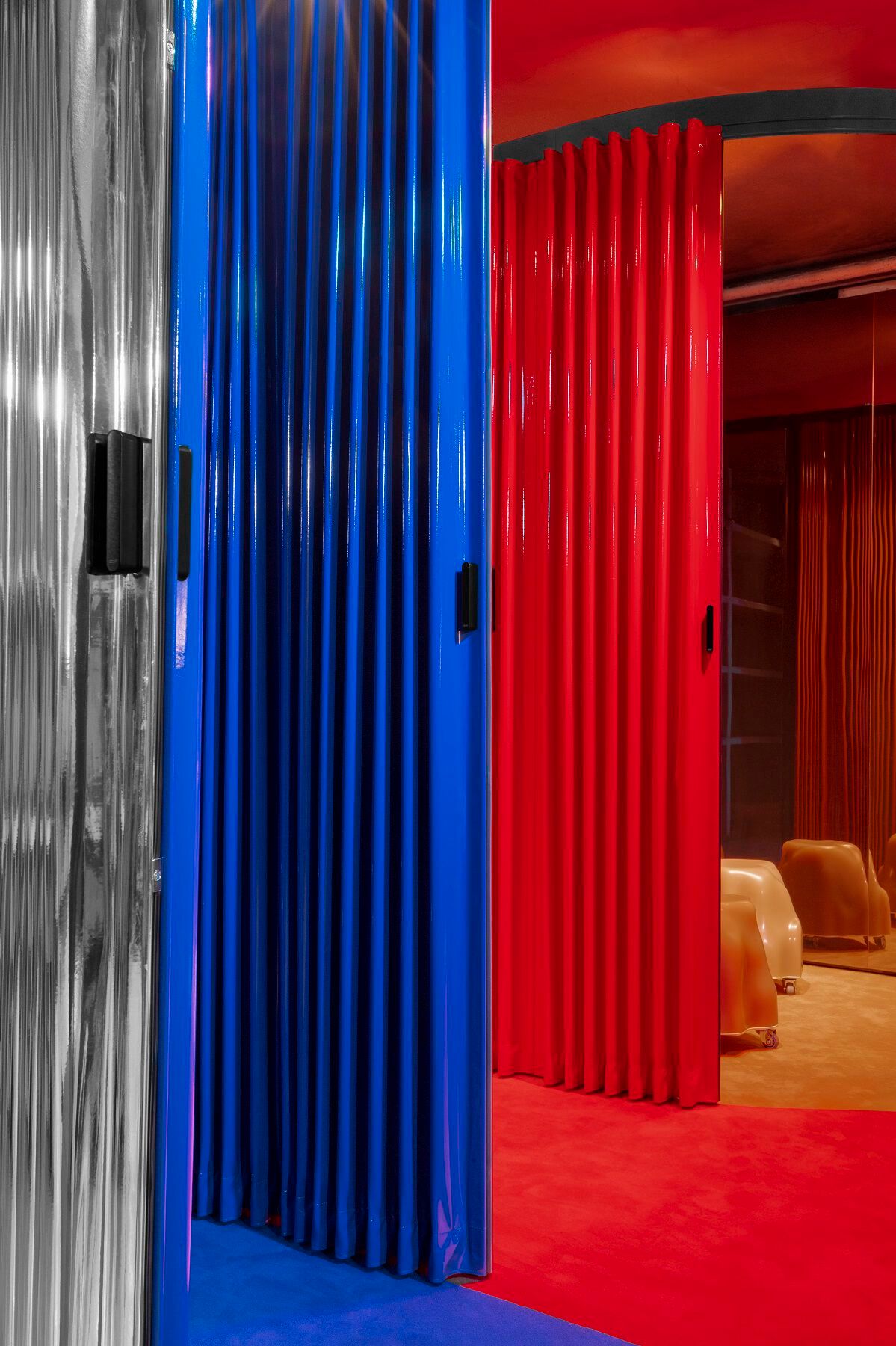 Folding door with leatherette cladding Textile door By Dooor
