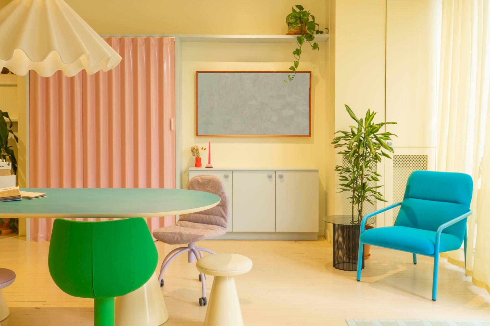 Folding door with leatherette cladding Textile door By Dooor