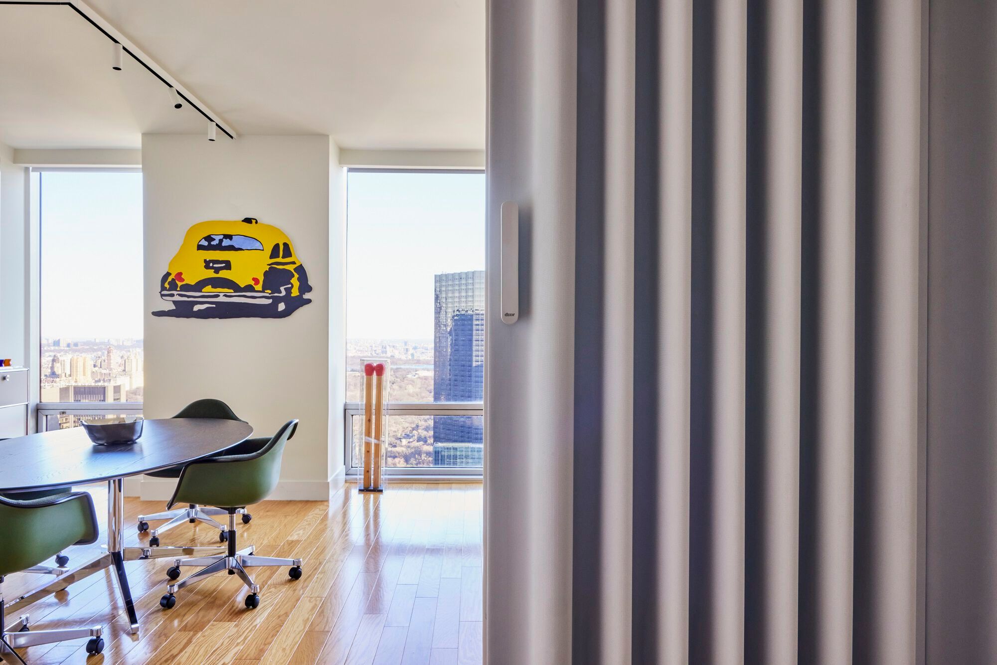 Folding door with leatherette cladding Textile door By Dooor