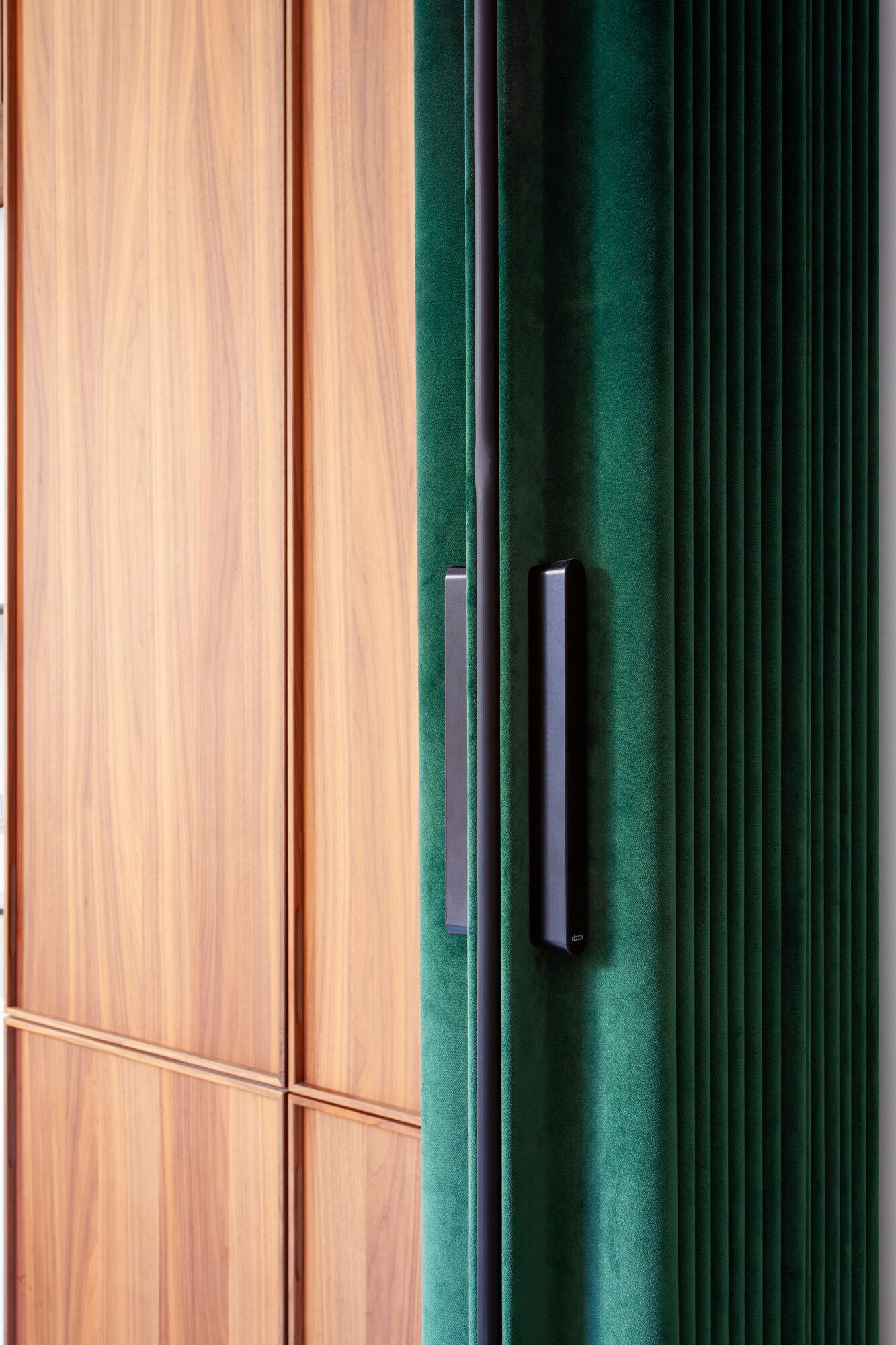 Folding door with velvet cladding Textile door By Dooor