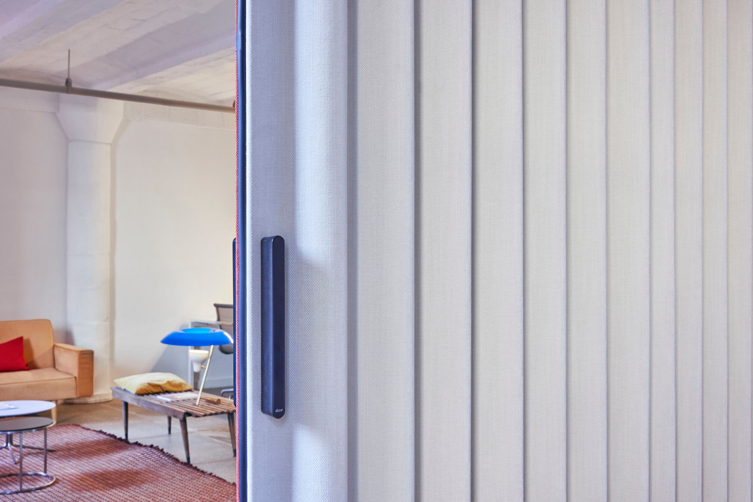 Folding door with velvet cladding Textile door By Dooor