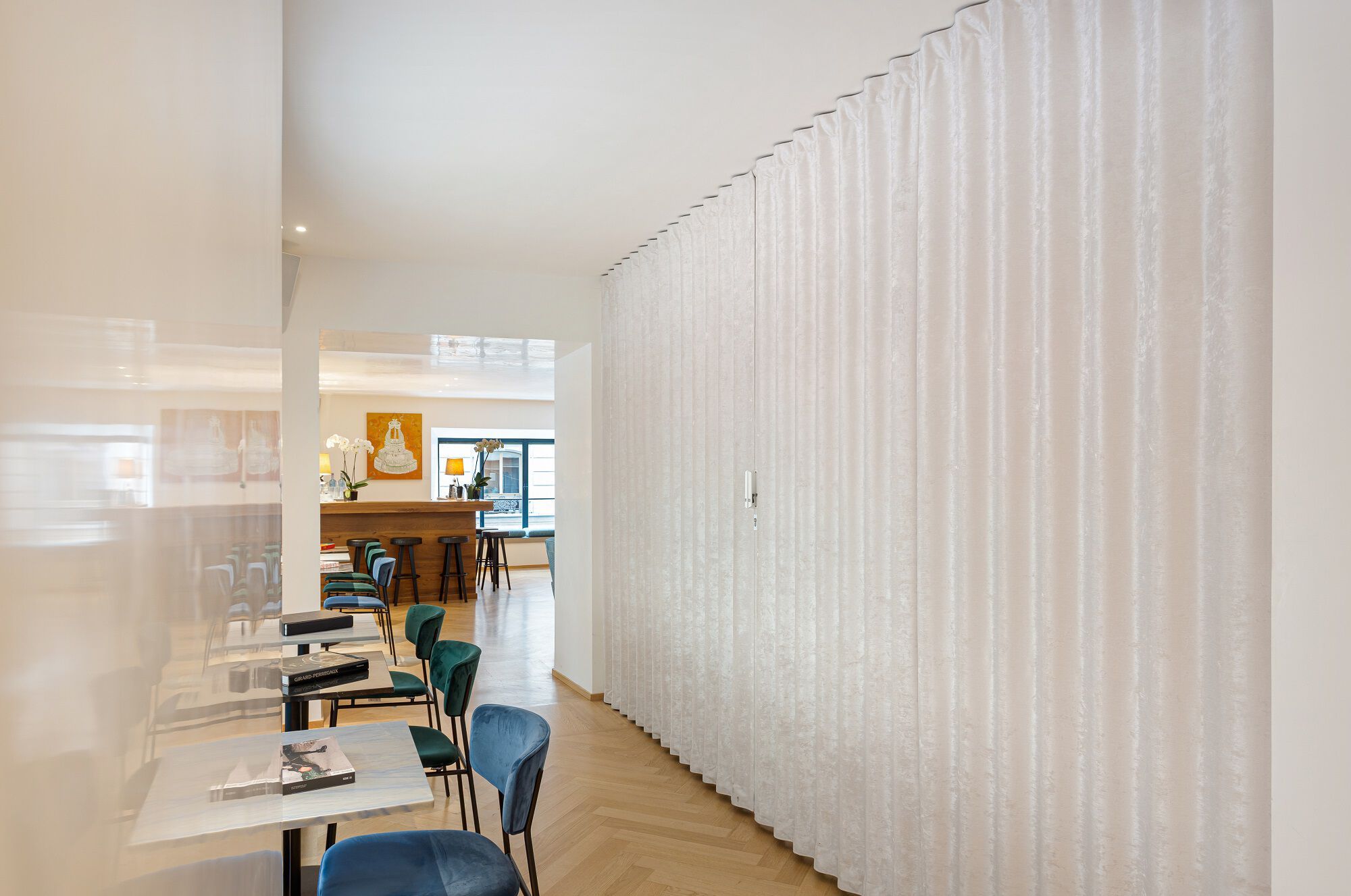 Folding door with velvet cladding Textile door By Dooor