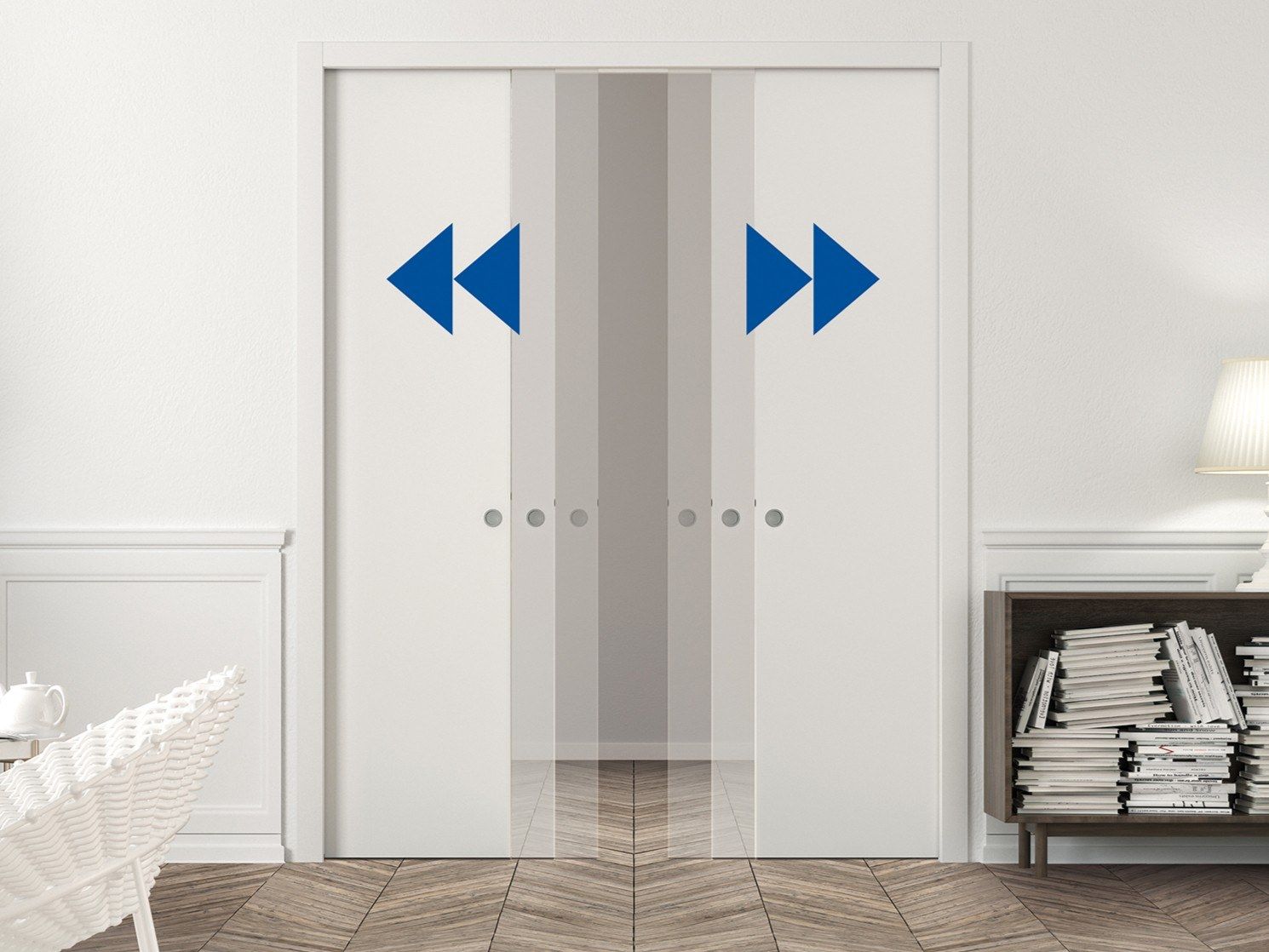 ACCESSORIES Synchronized opening/closing system for double pocket doors ...