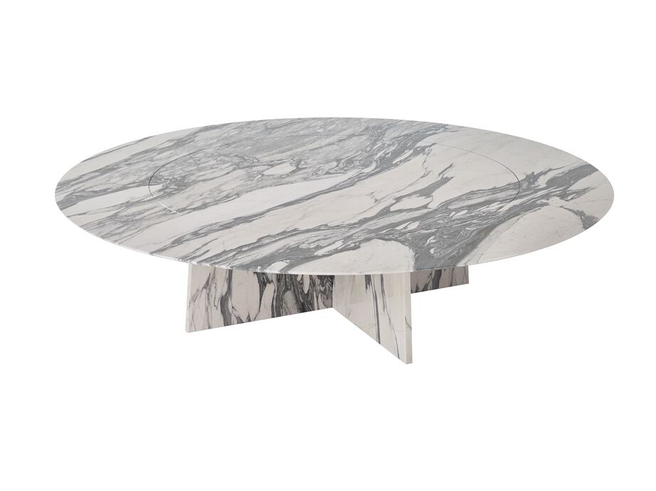 Tavolo rotondo in pietra naturale con Lazy Susan TADAO MAGNUM ...