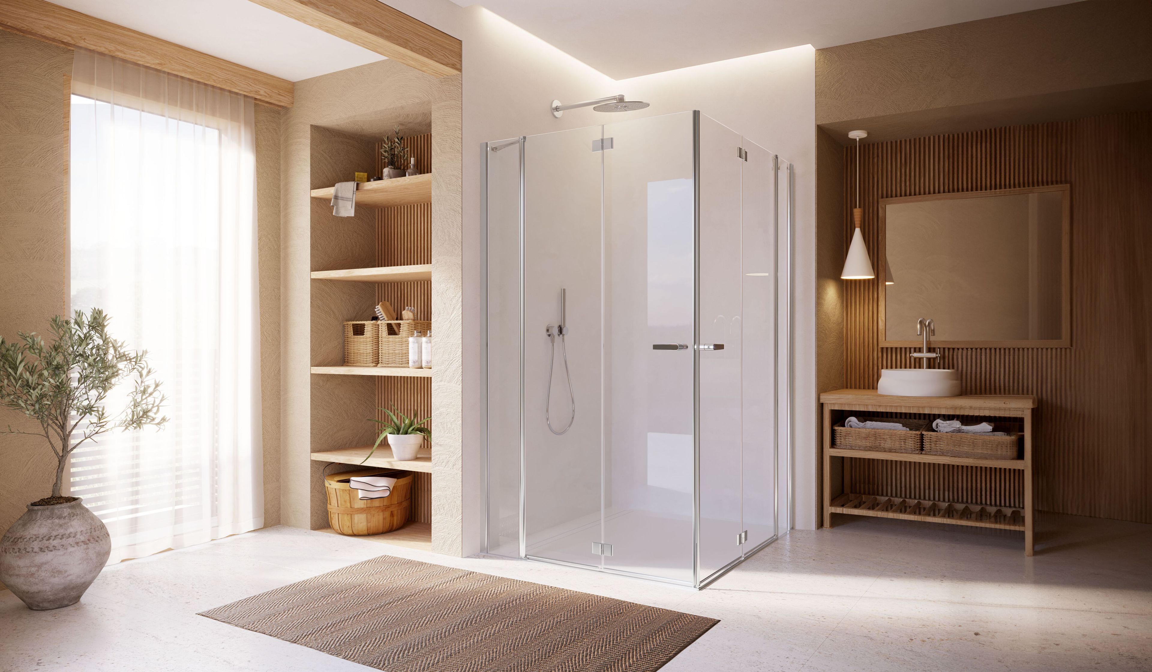MULTI-S 4000 NEW Crystal shower cabin with hinged door By Duka
