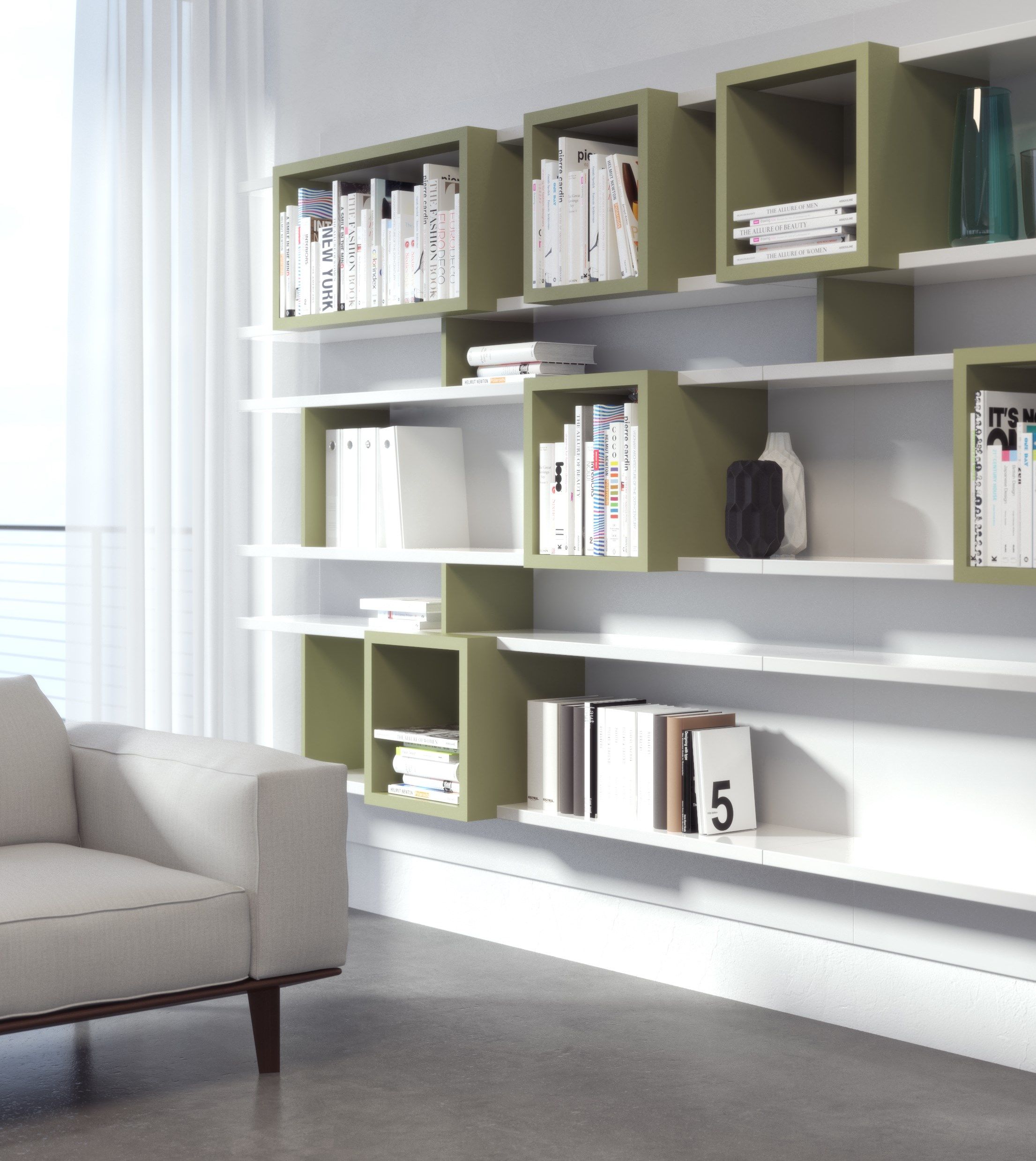 E-WALL | Storage wall Wall-mounted storage wall By ESTEL GROUP