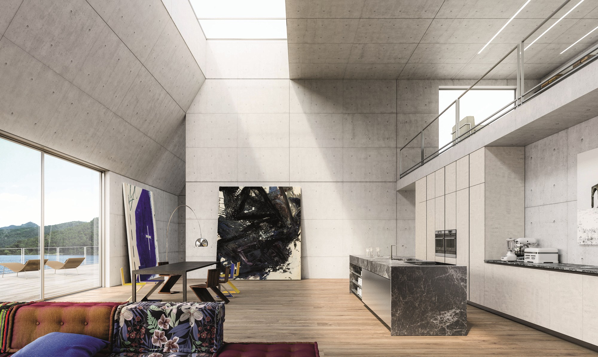 EASY THE DOUBLE HEIGHT Modular kitchen in aluminum and marble with ...