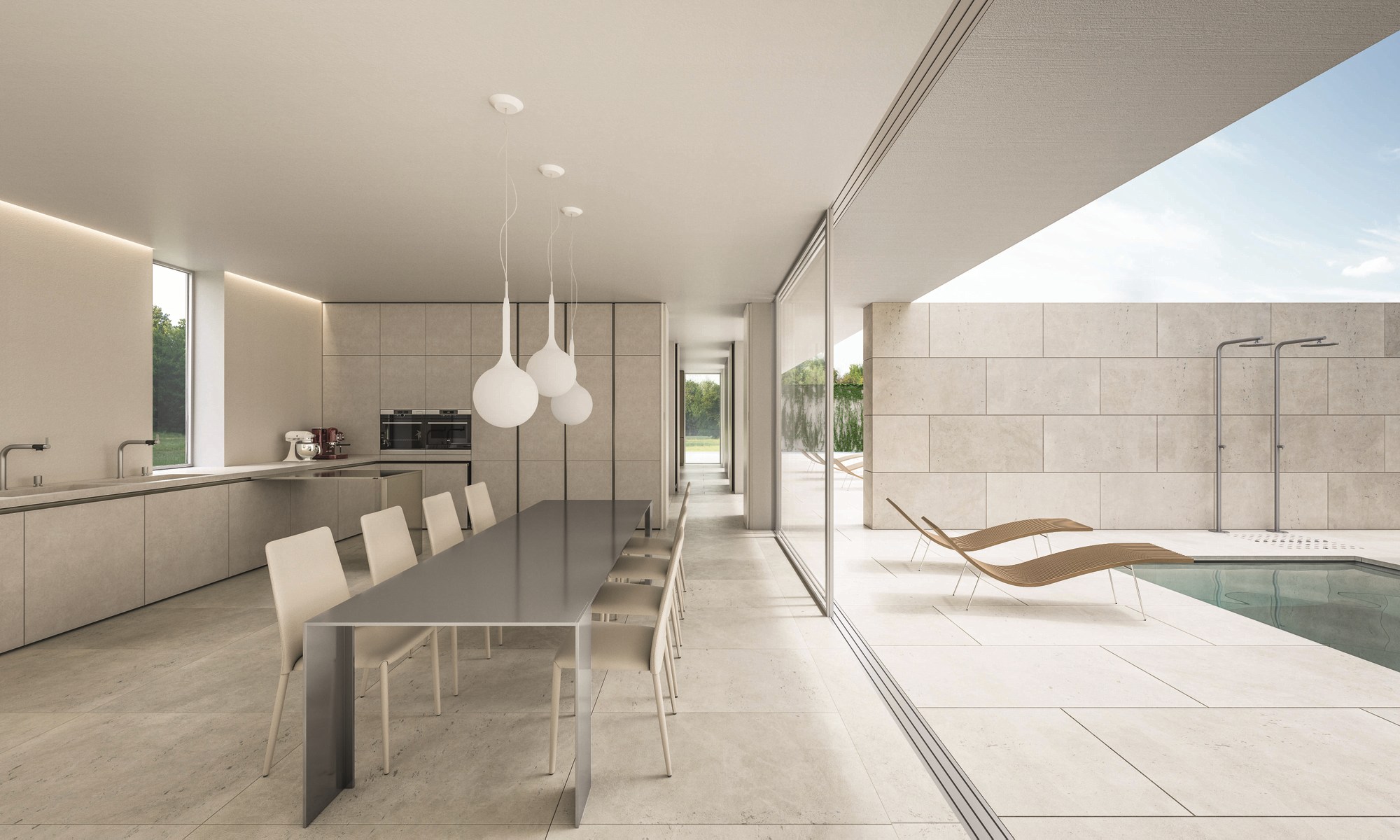 Linear kitchen with integrated handles EASY THE MINIMIMAL Easy ...