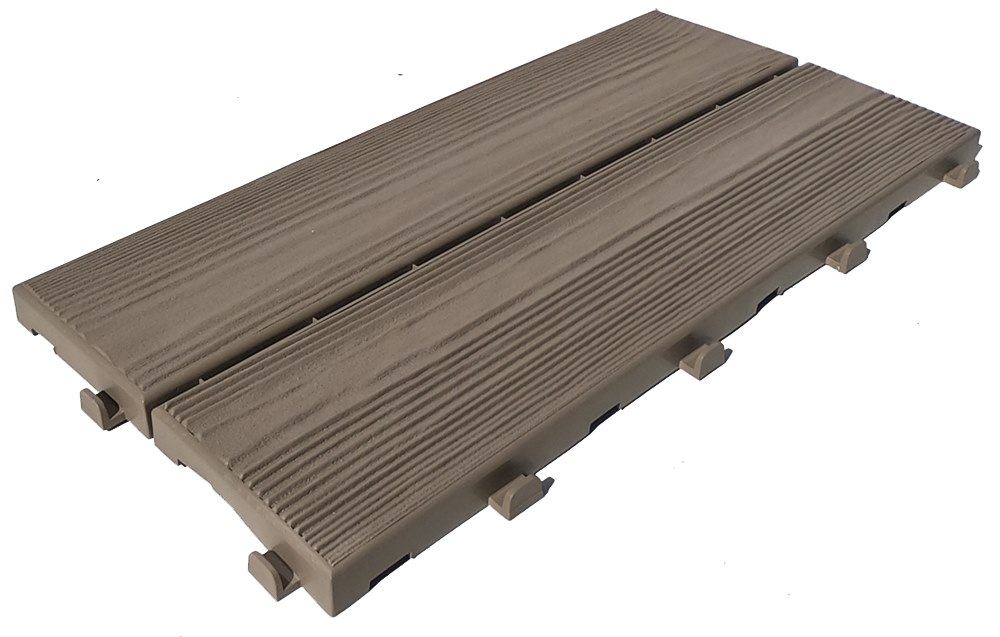 EASYWOOD Recycled plastic outdoor floor tiles with wood effect By Onek
