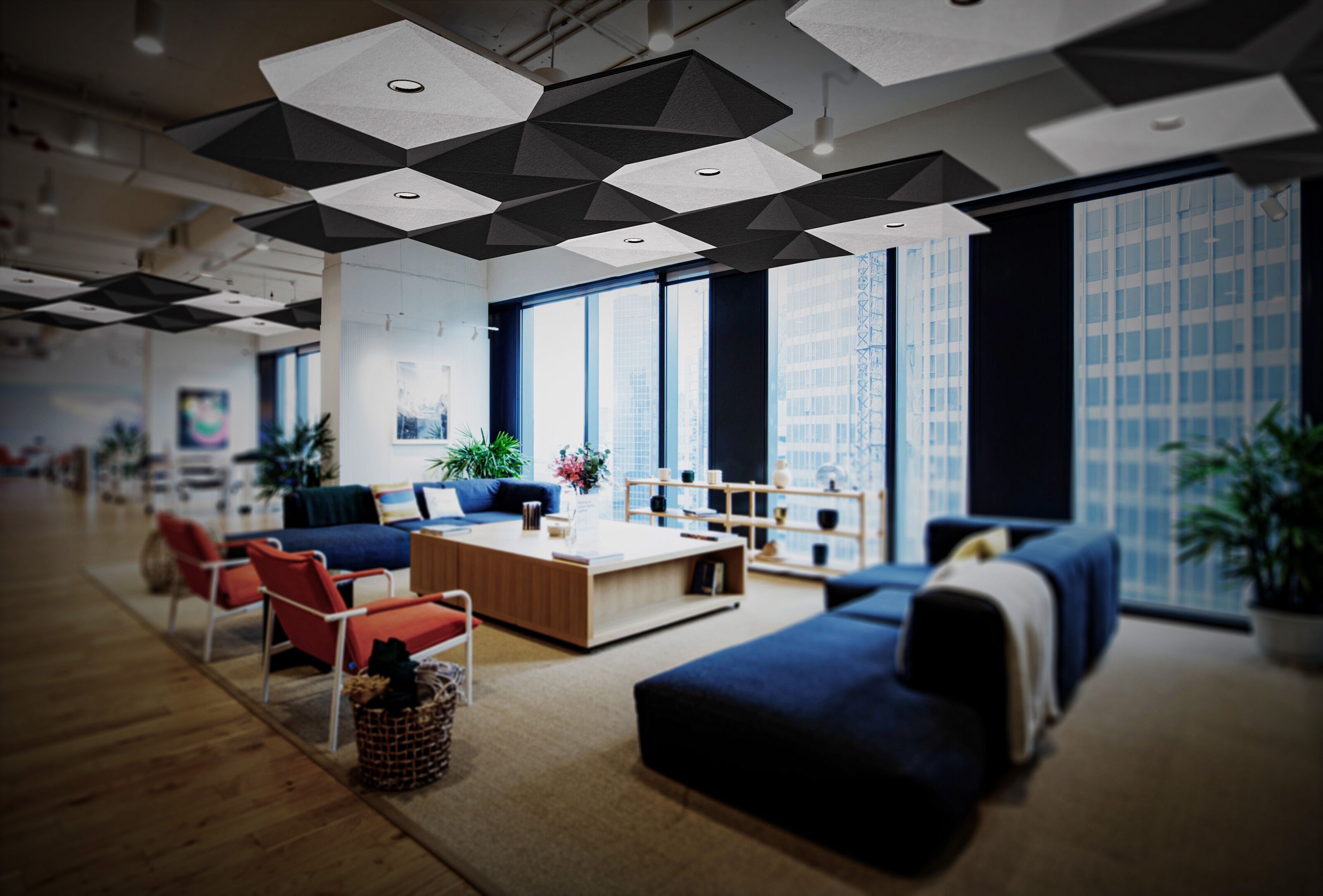 ECHOLED® ORBIT Hanging acoustic panel with Integrated Lighting By ECHOJAZZ
