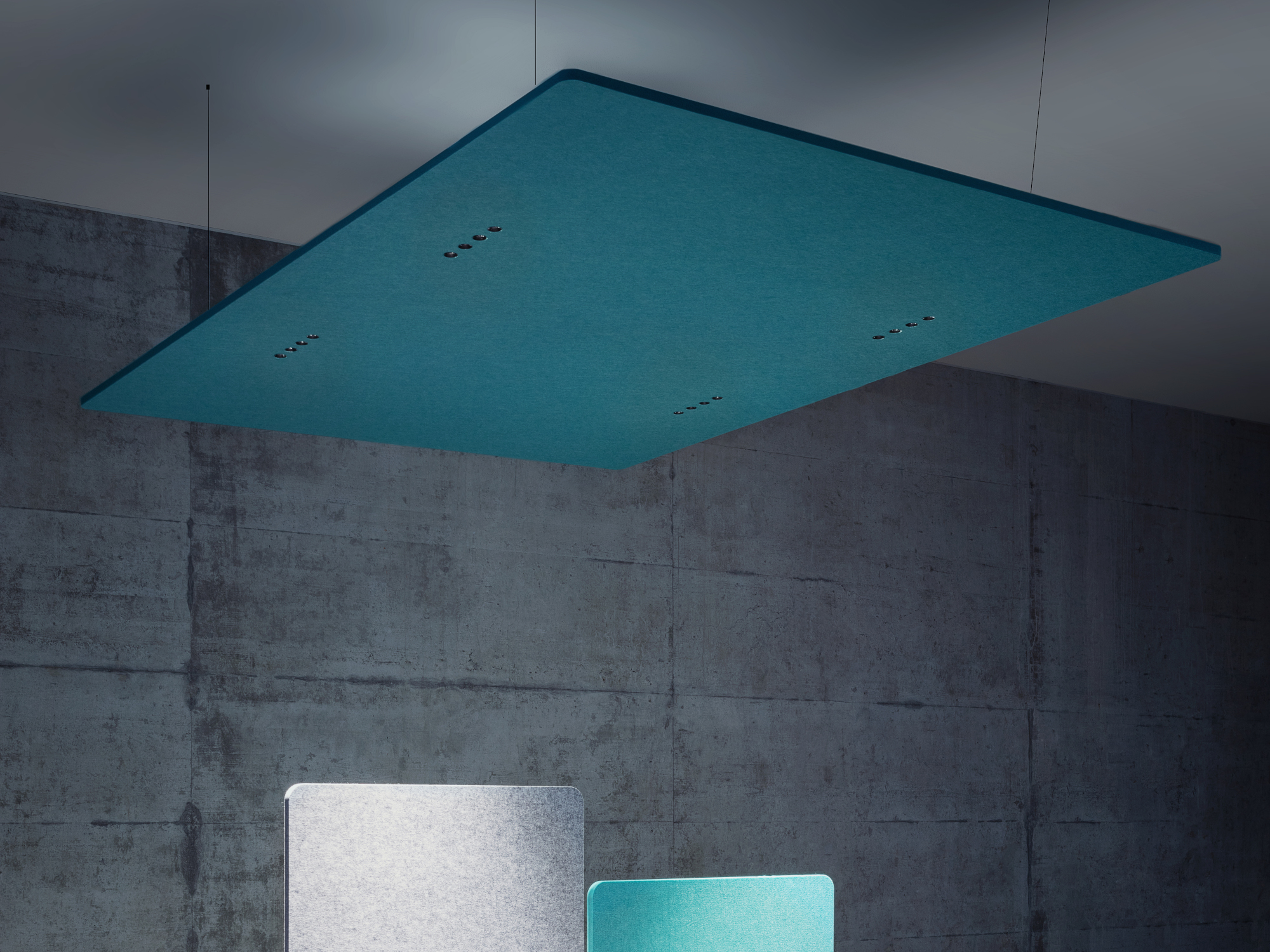 ECHOLED® EQ4 Hanging acoustic panel with Integrated Lighting By ECHOJAZZ