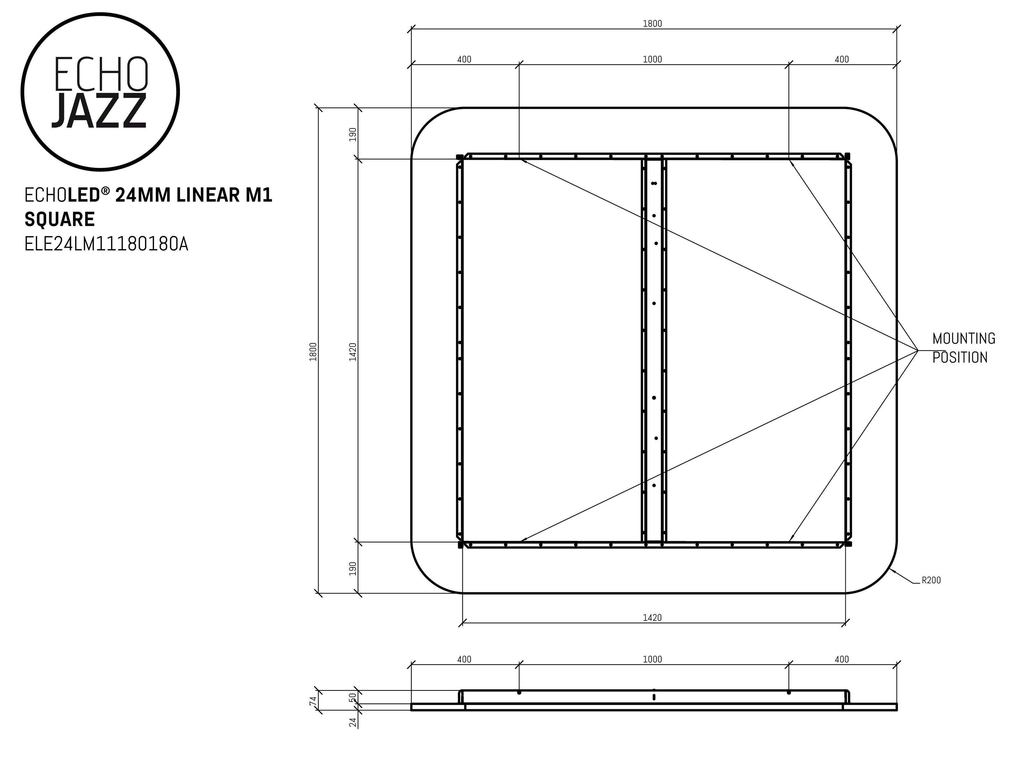 ECHOLED® LINEAR Hanging acoustic panel By ECHOJAZZ