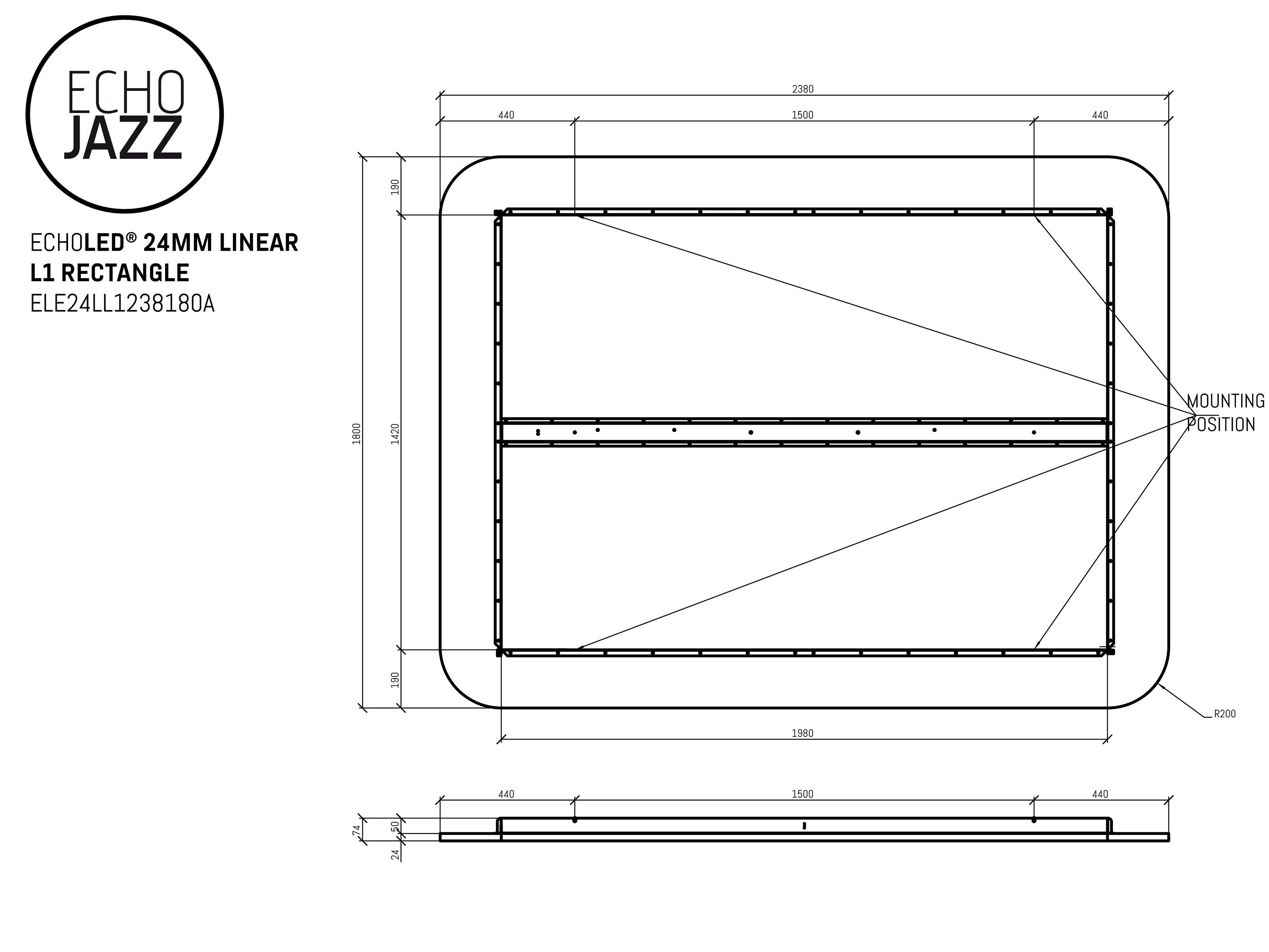 ECHOLED® LINEAR Hanging acoustic panel By ECHOJAZZ