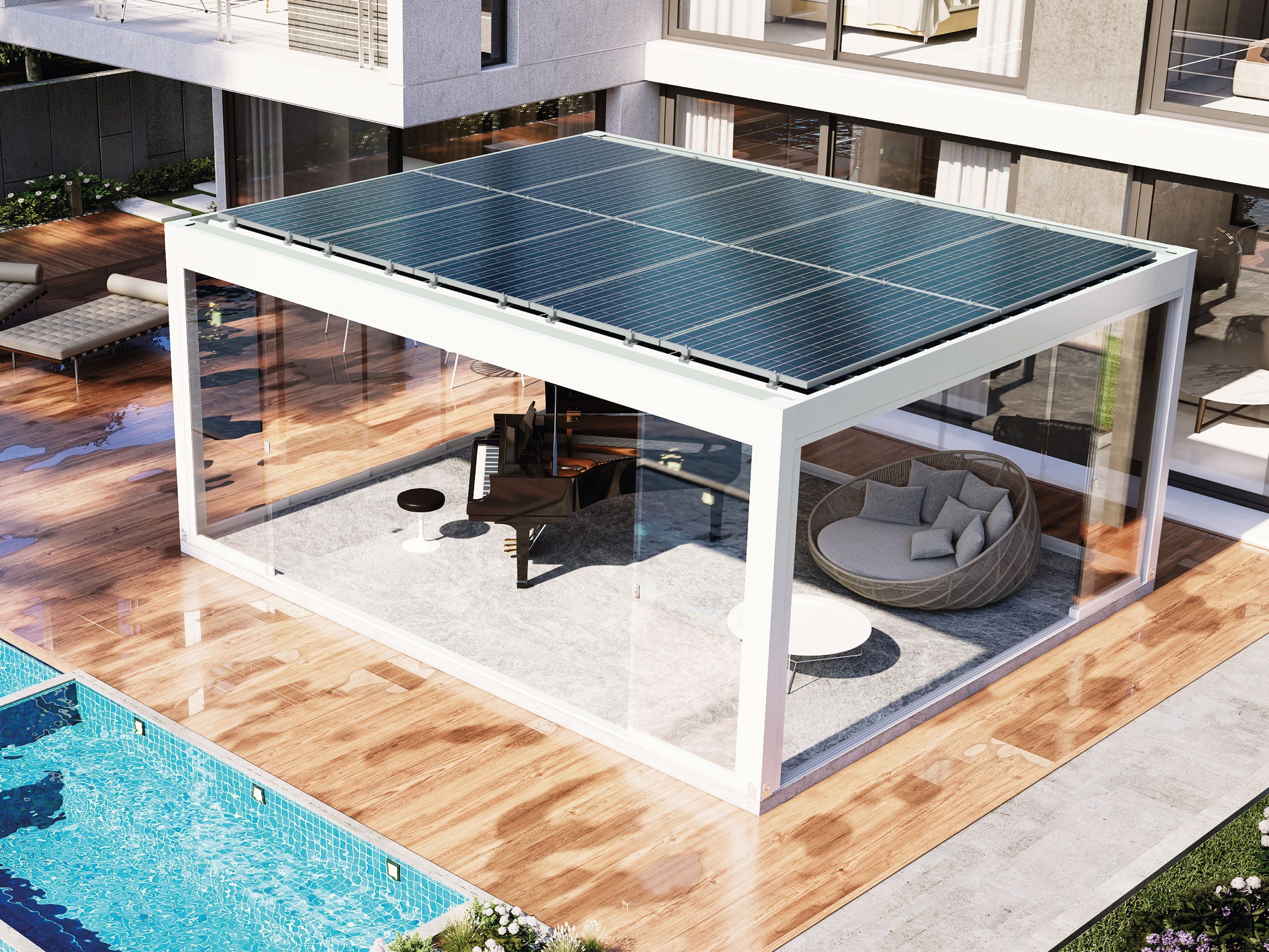 Pergola autoportante fotovoltaica isotermica e waterproof ECLETTICA ...