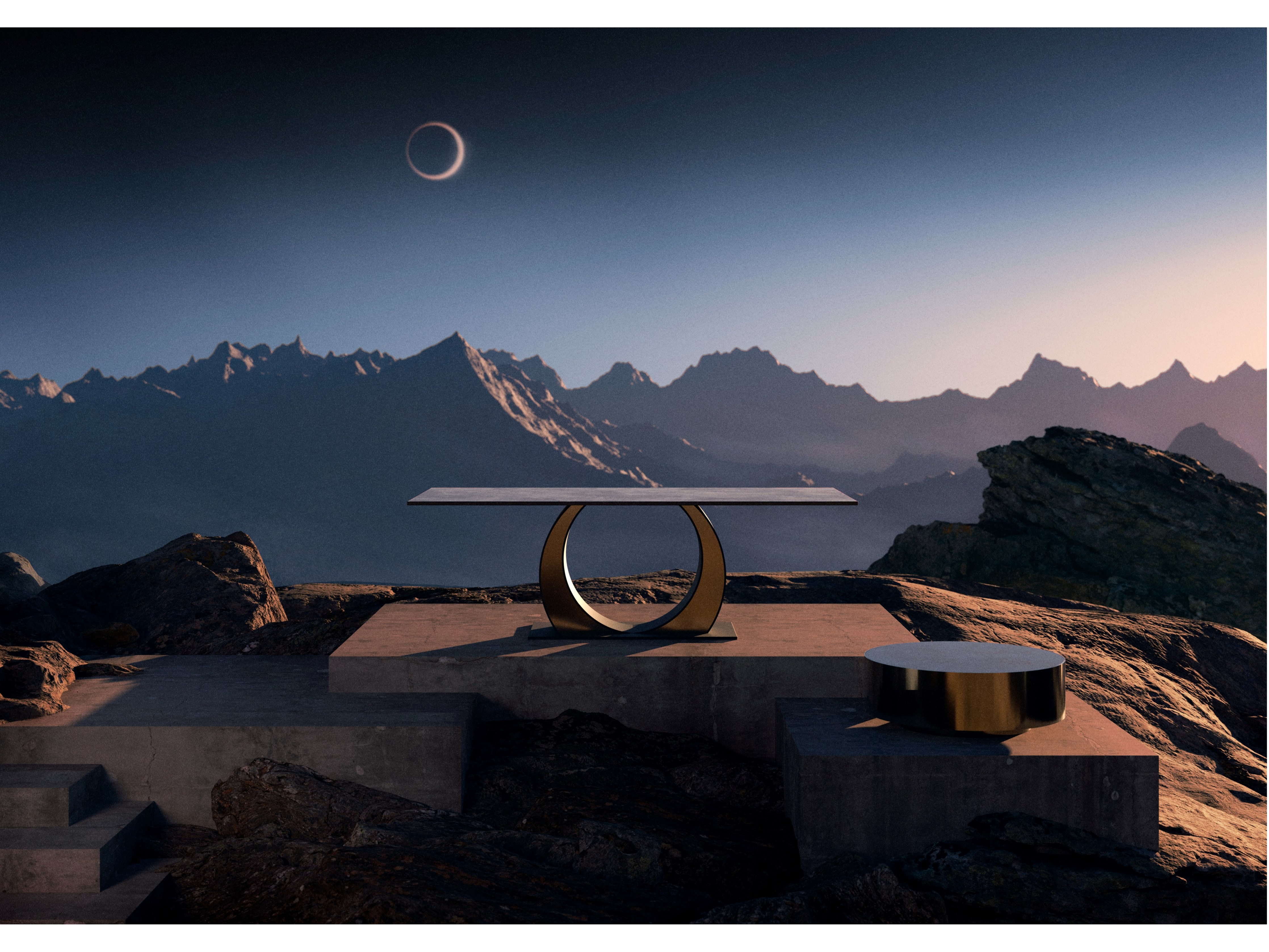 ECLIPSY Rectangular quartz dining table with quartz top By ORO NERO ...