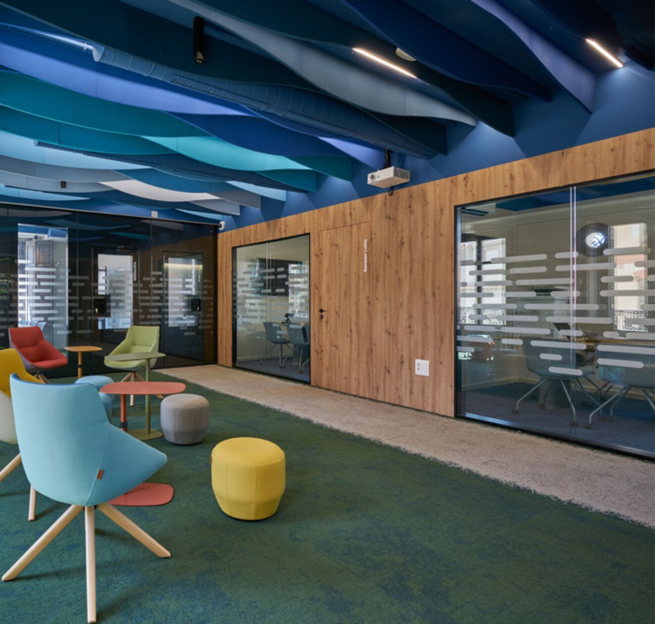 FOAM CURVED BAFFLE Melamine foam acoustic baffles By ECOcero