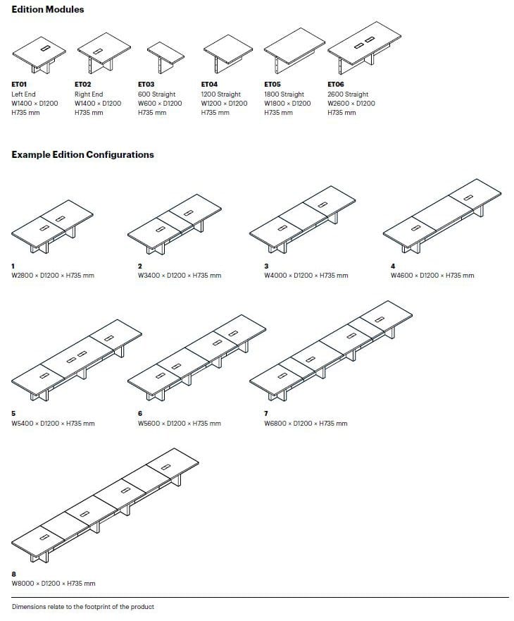 Lightweight concrete meeting table with cable management EDITION By Isomi