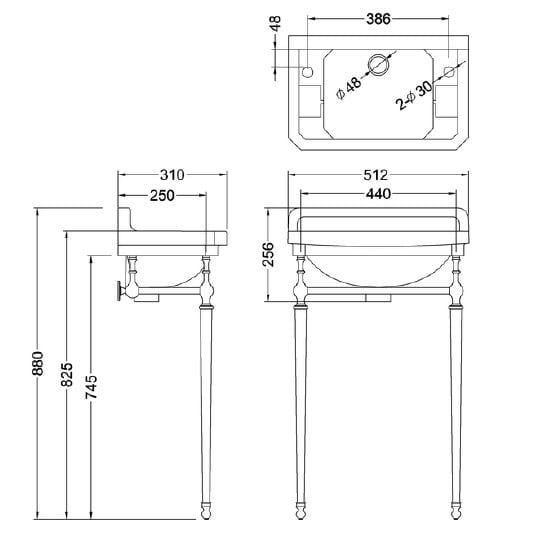 EDWARDIAN | Rectangular handrinse basin By Burlington Bathrooms