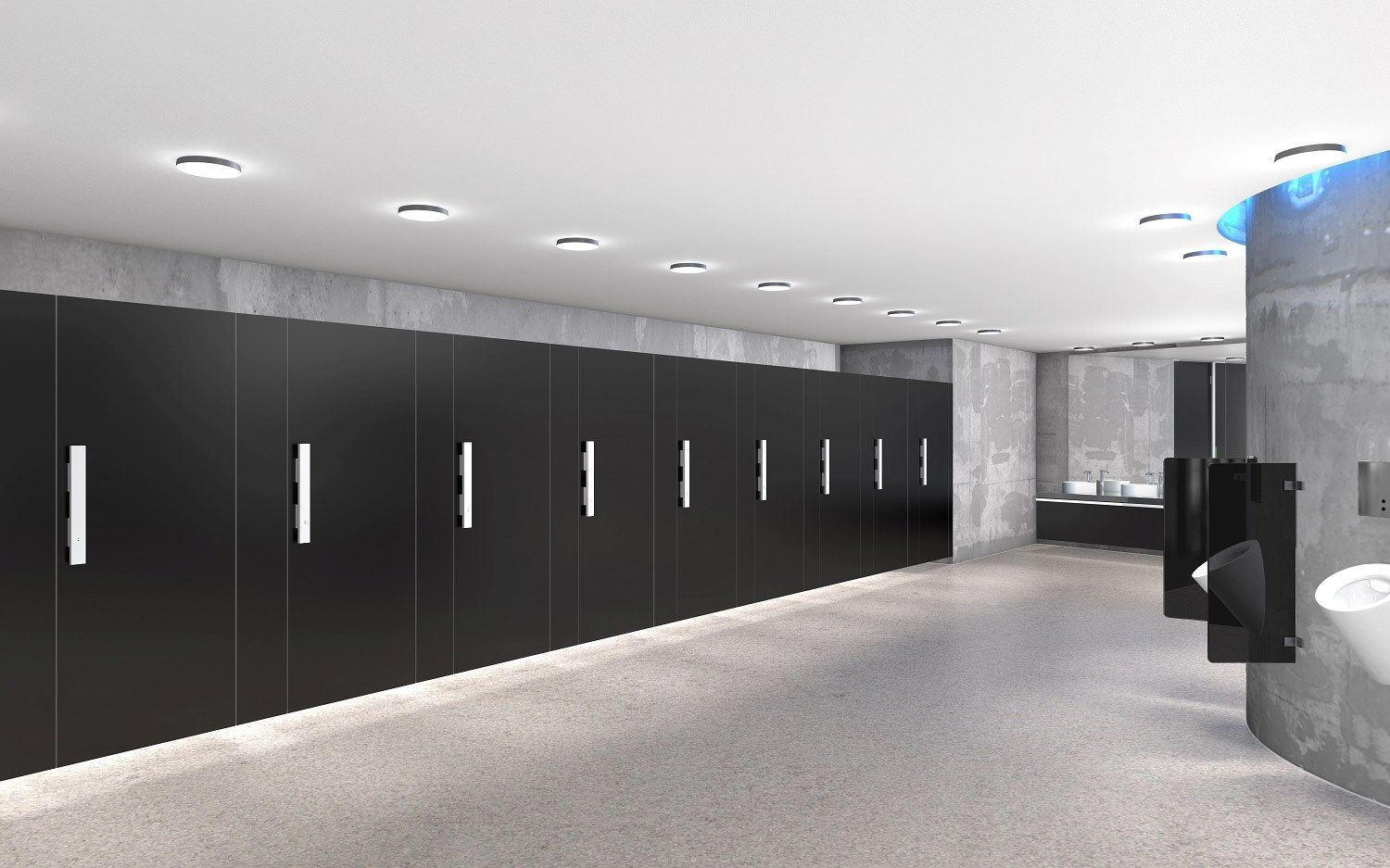 EF-3 JUMP HPL toilet partition By Schäfer Trennwandsysteme