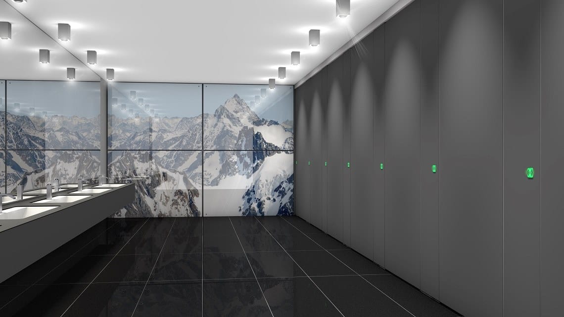 EF-3 LOOK & WAVE ALTUS Toilet partition walls with touch-free doors By ...