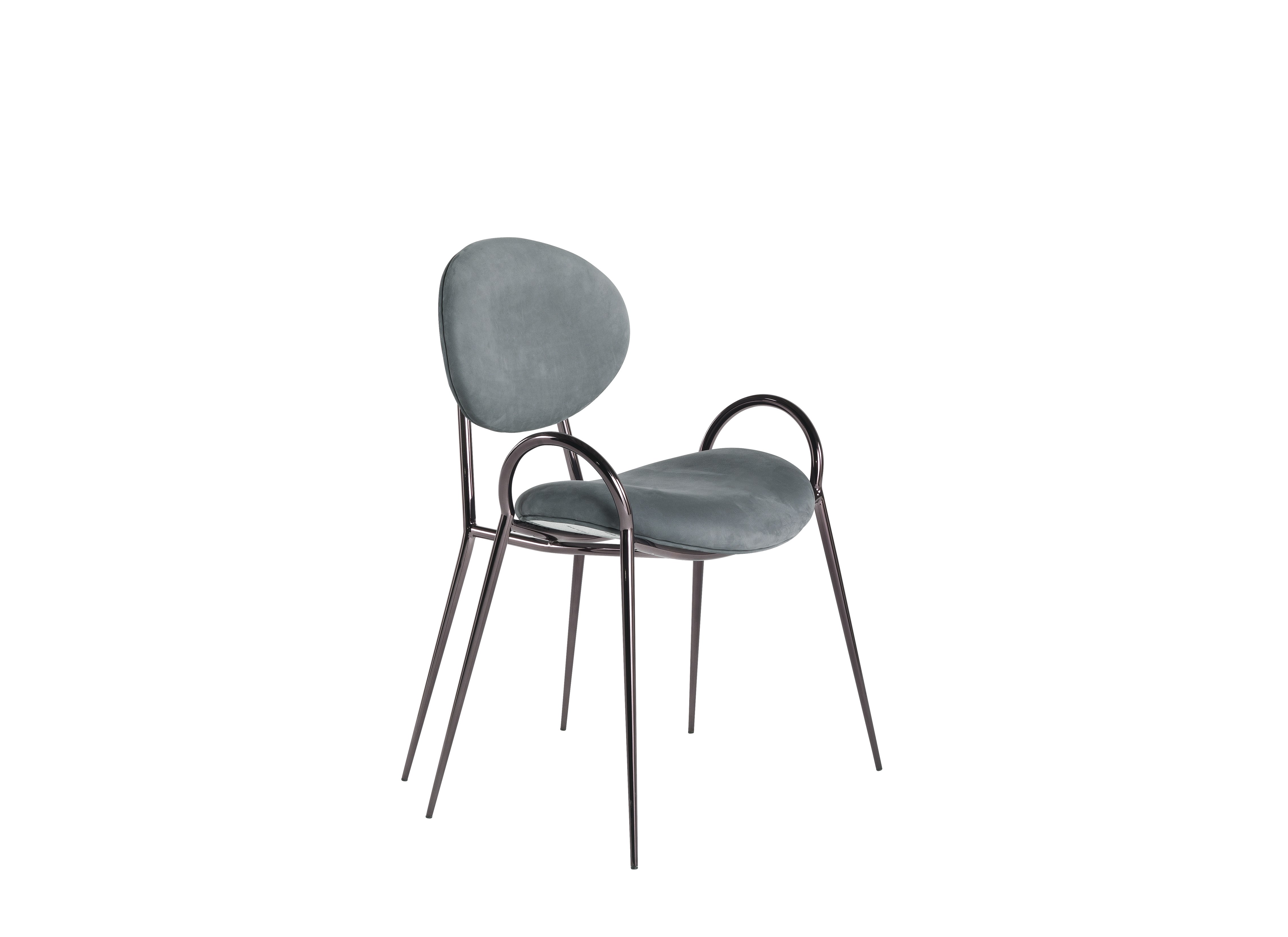 EFFIMERA Upholstered leather chair with armrests By Gianfranco Ferré Home