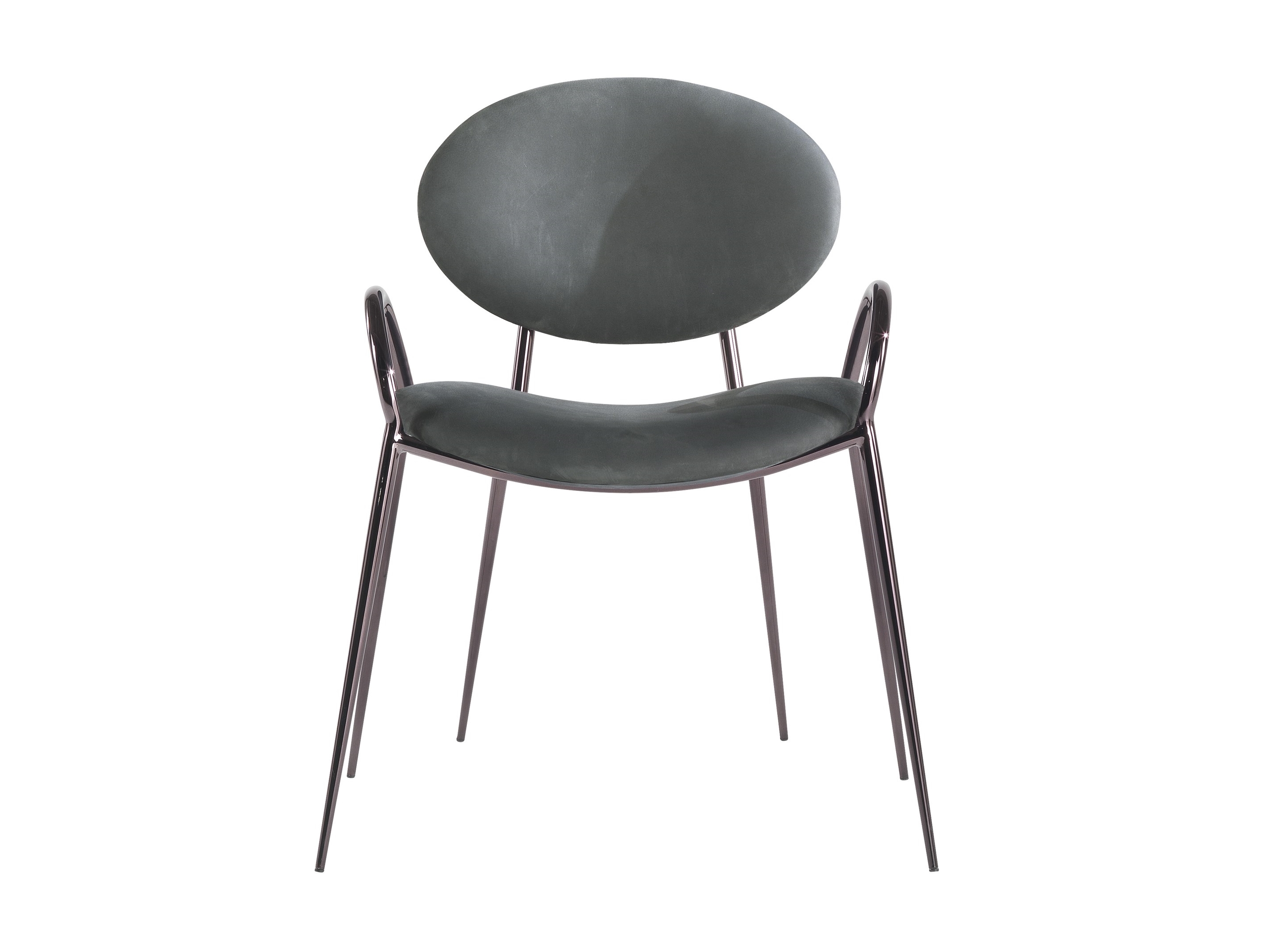 EFFIMERA Upholstered leather chair with armrests By Gianfranco Ferré Home