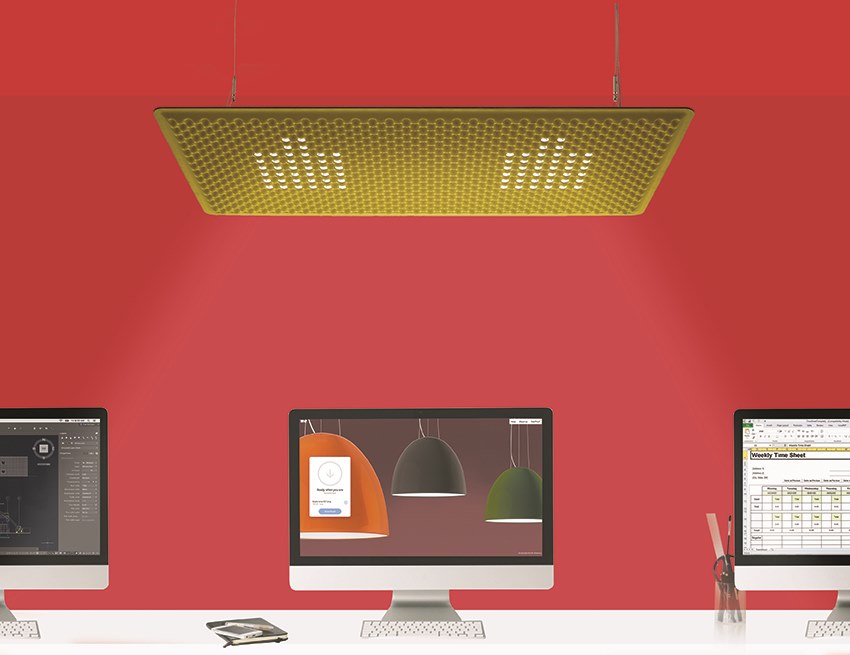 EGGBOARD MATRIX 1600X800 Fabric hanging acoustic panel / pendant lamp ...
