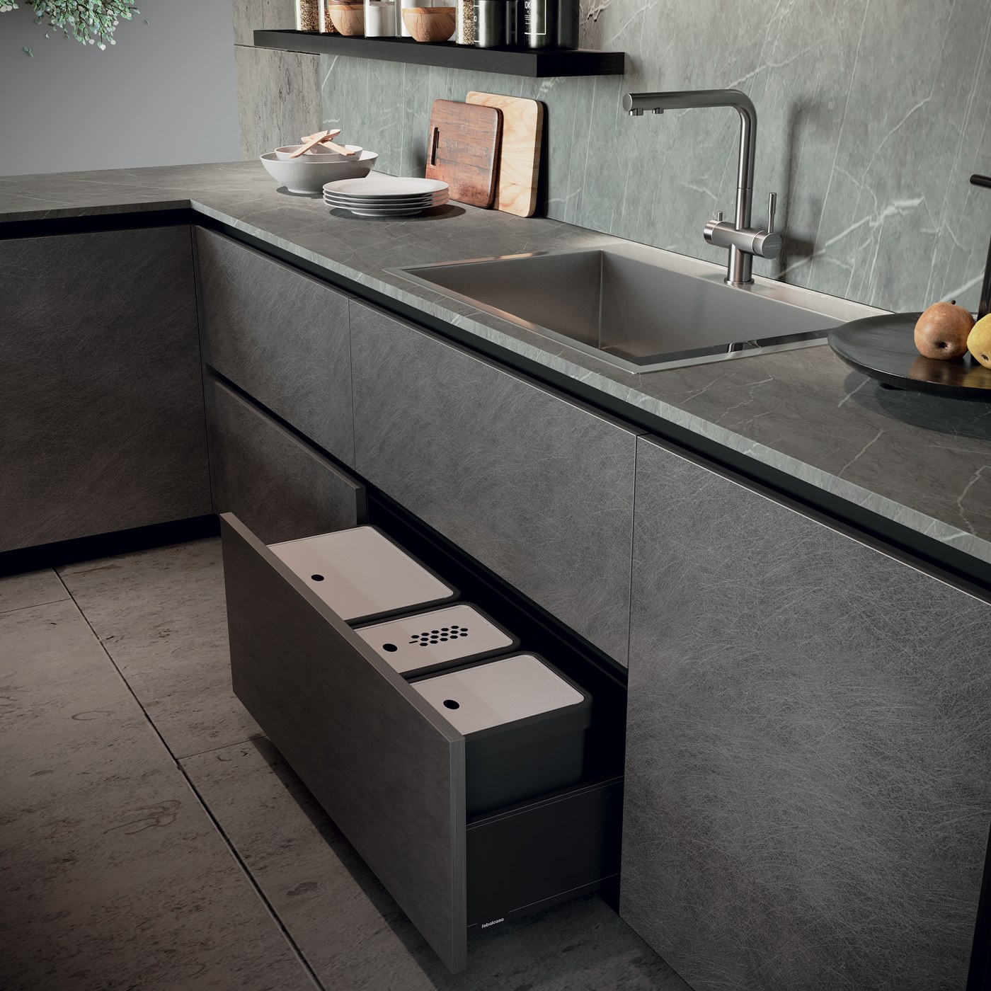 Kitchen with peninsula EGO LINE By Febal Casa